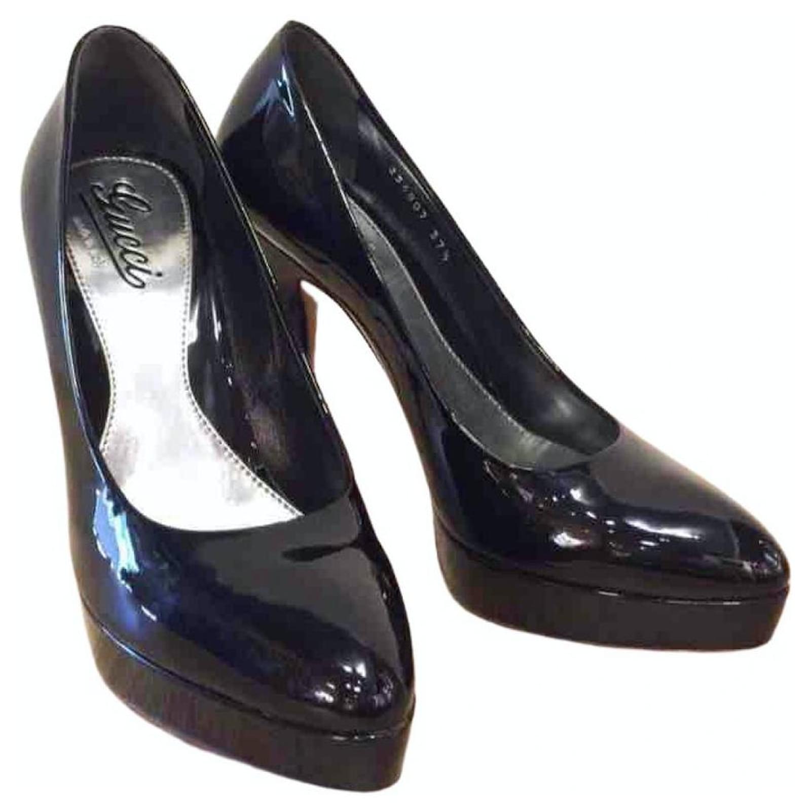 Gucci Talons Cuir vernis Noir ref.221744 - Joli Closet