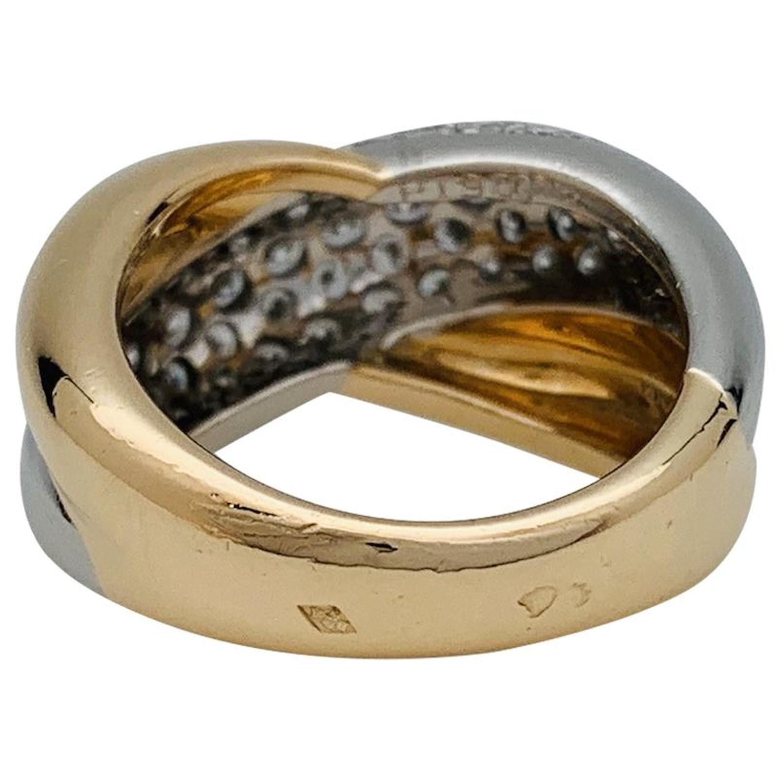 Cartier ring "Colisée" yellow gold, platinum and diamonds. ref.228065 ...