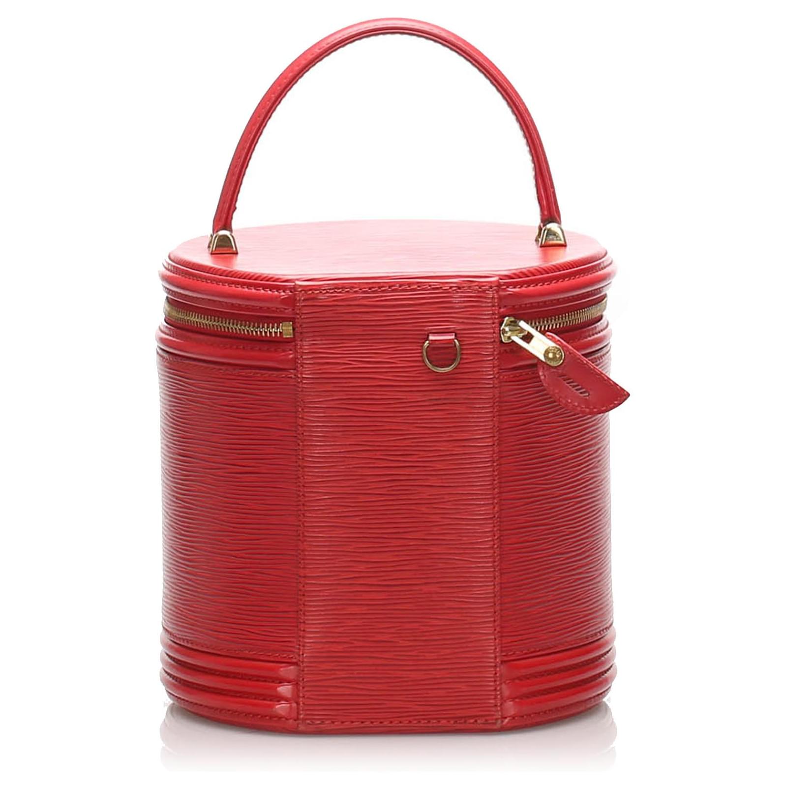 Louis Vuitton Red Epi Cannes Vanity Case Leather ref.229410 - Joli Closet
