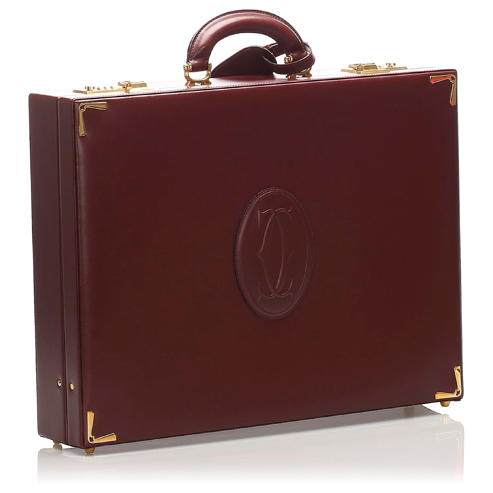 Cartier Red Must de Cartier Leather Briefcase Dark red Pony-style ...
