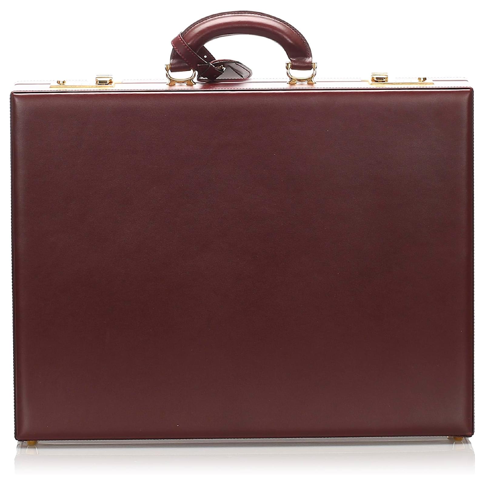 Cartier Red Must de Cartier Leather Briefcase Dark red Pony-style ...