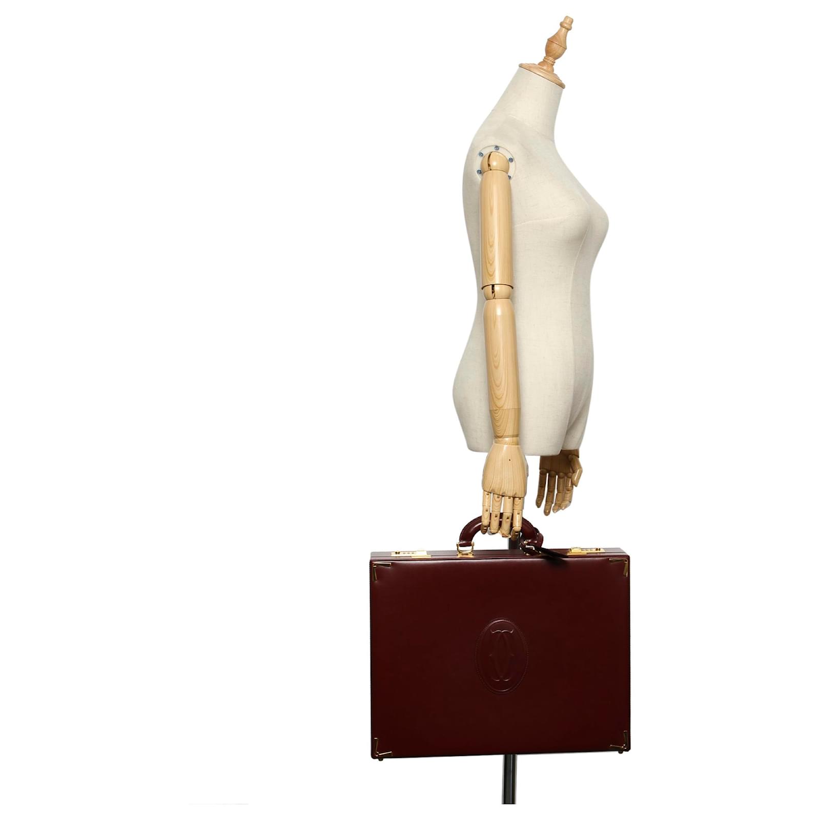 Cartier Red Must de Cartier Leather Briefcase Dark red Pony-style ...