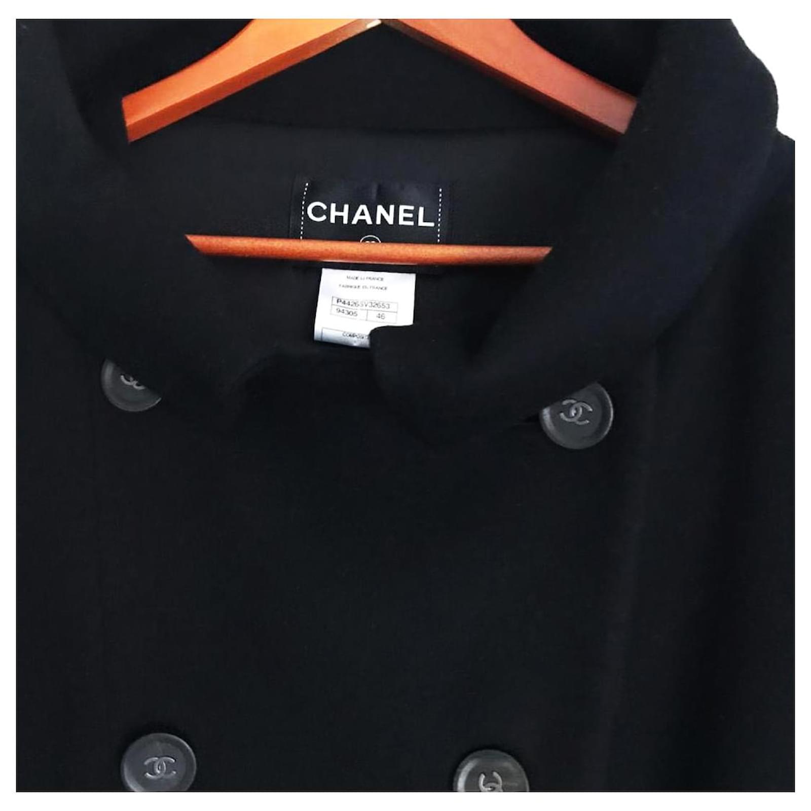 Chanel new CC coat Black Wool ref.230193 - Joli Closet