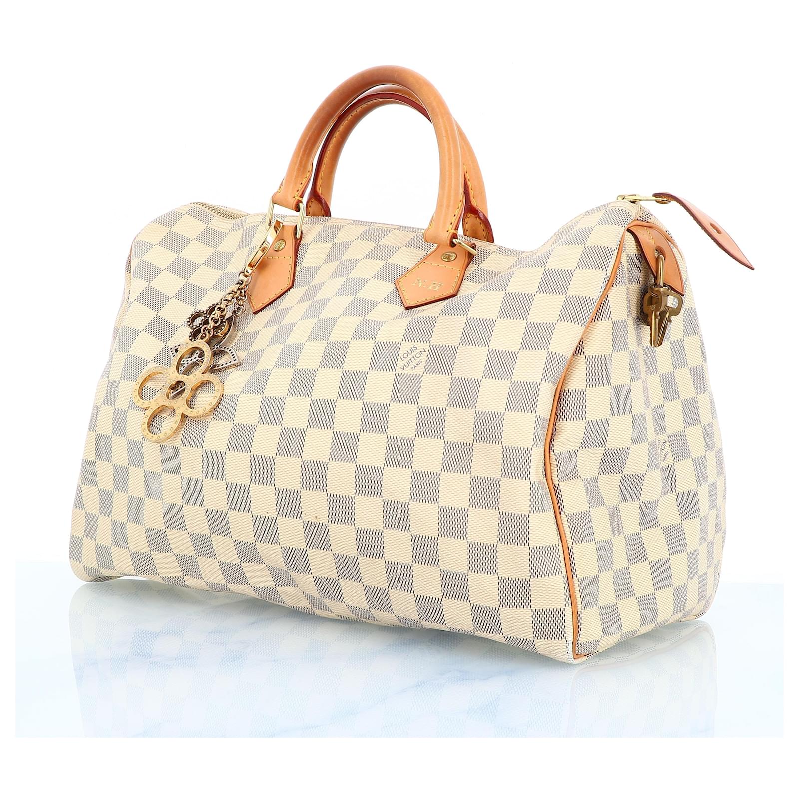 Louis Vuitton Speedy 35 Bianco Tela ref.233576 - Joli Closet