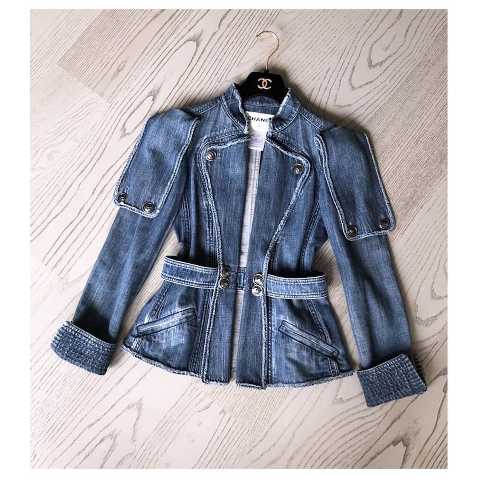 Chanel denim jacket Blue Cotton ref.234974 - Joli Closet