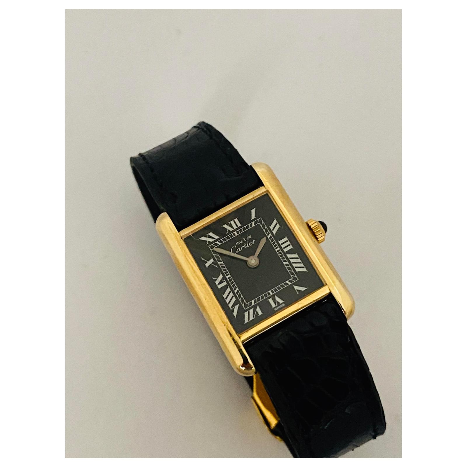 Cartier Tank Black Gold-plated ref.237913 - Joli Closet