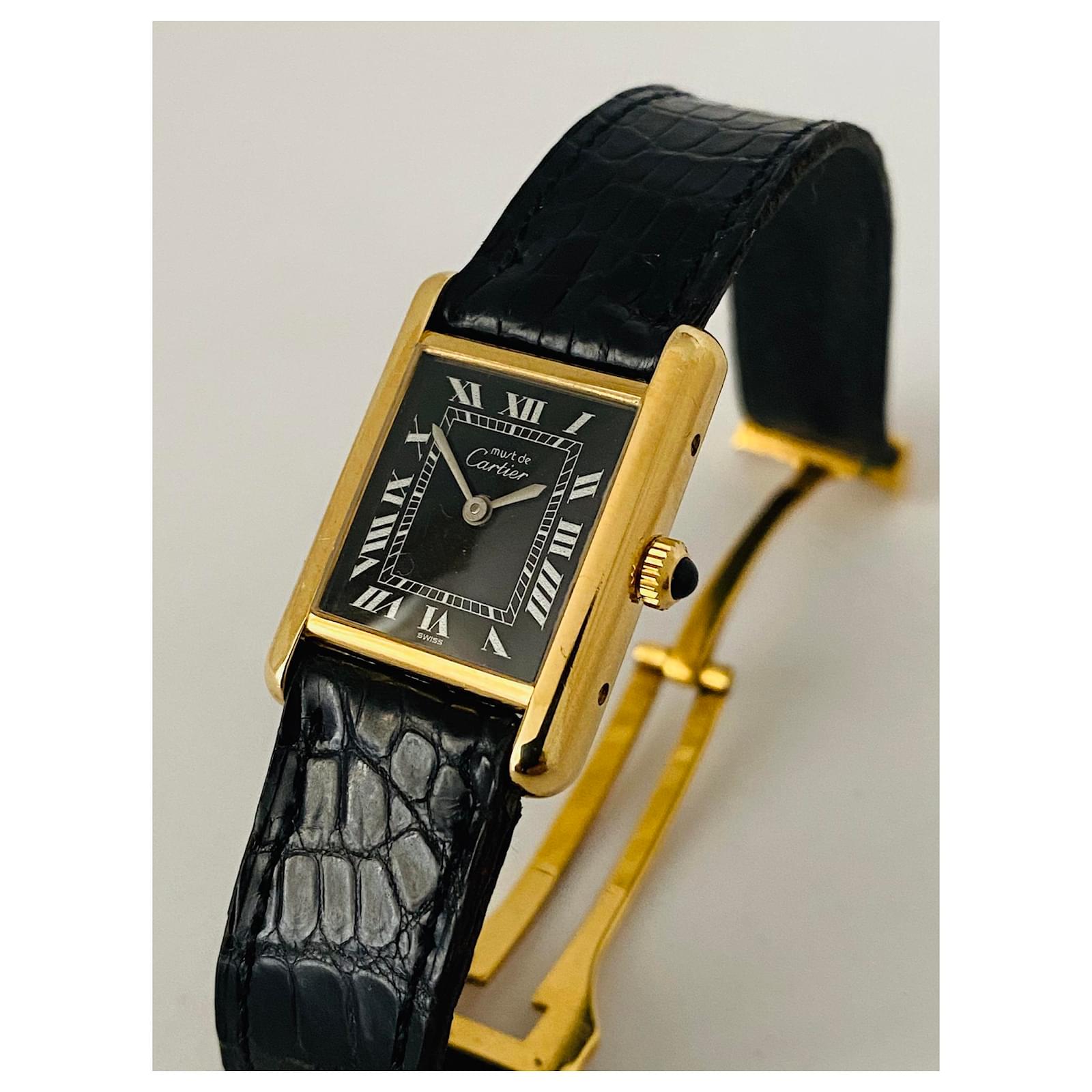 Cartier Tank Black Gold-plated ref.237913 - Joli Closet