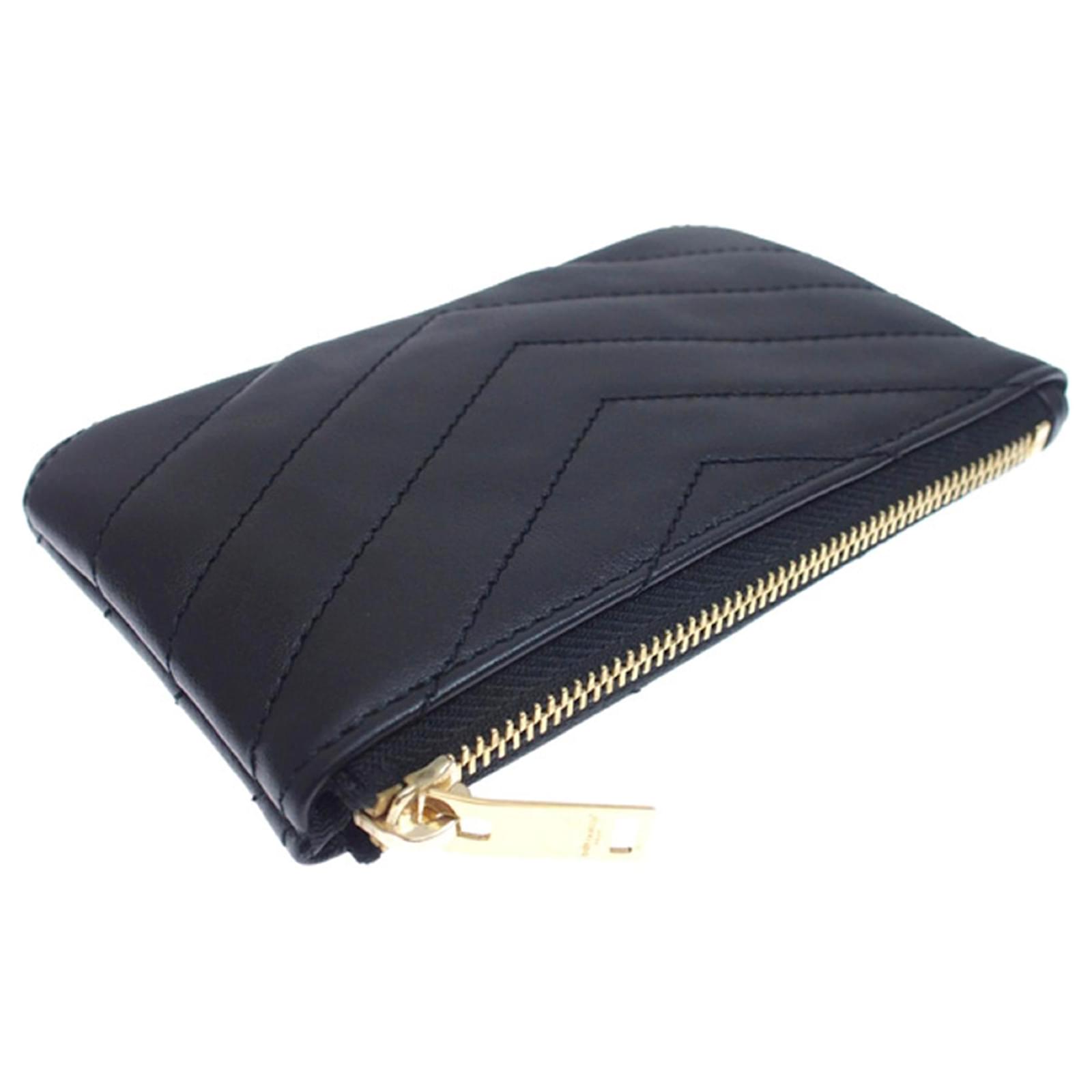 Yves Saint Laurent YSL Black Leather Coin Pouch Pony-style calfskin ref ...