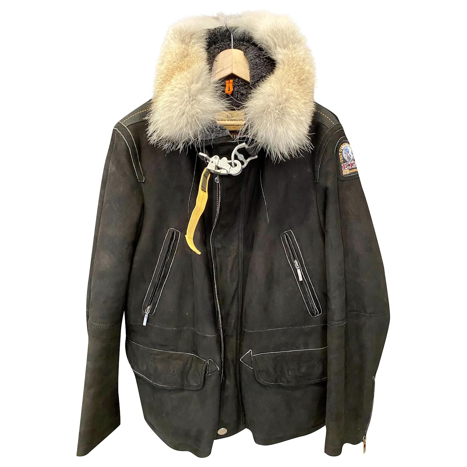 Parajumpers SHEARLING-JACKE MIT FOX FUR Schwarz Lammfell ref.241484 ...