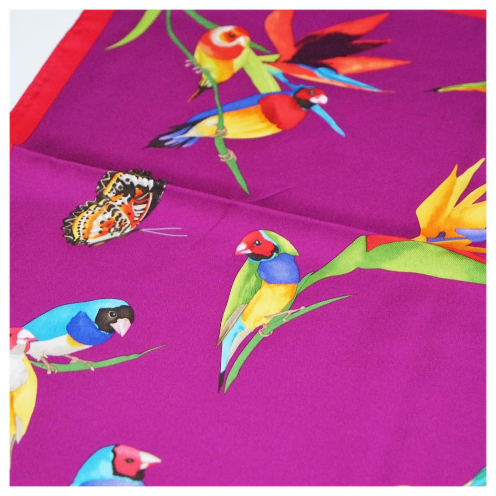 Patek Philippe silk scarf "Le Papillon" Fuschia ref.243306 - Joli Closet