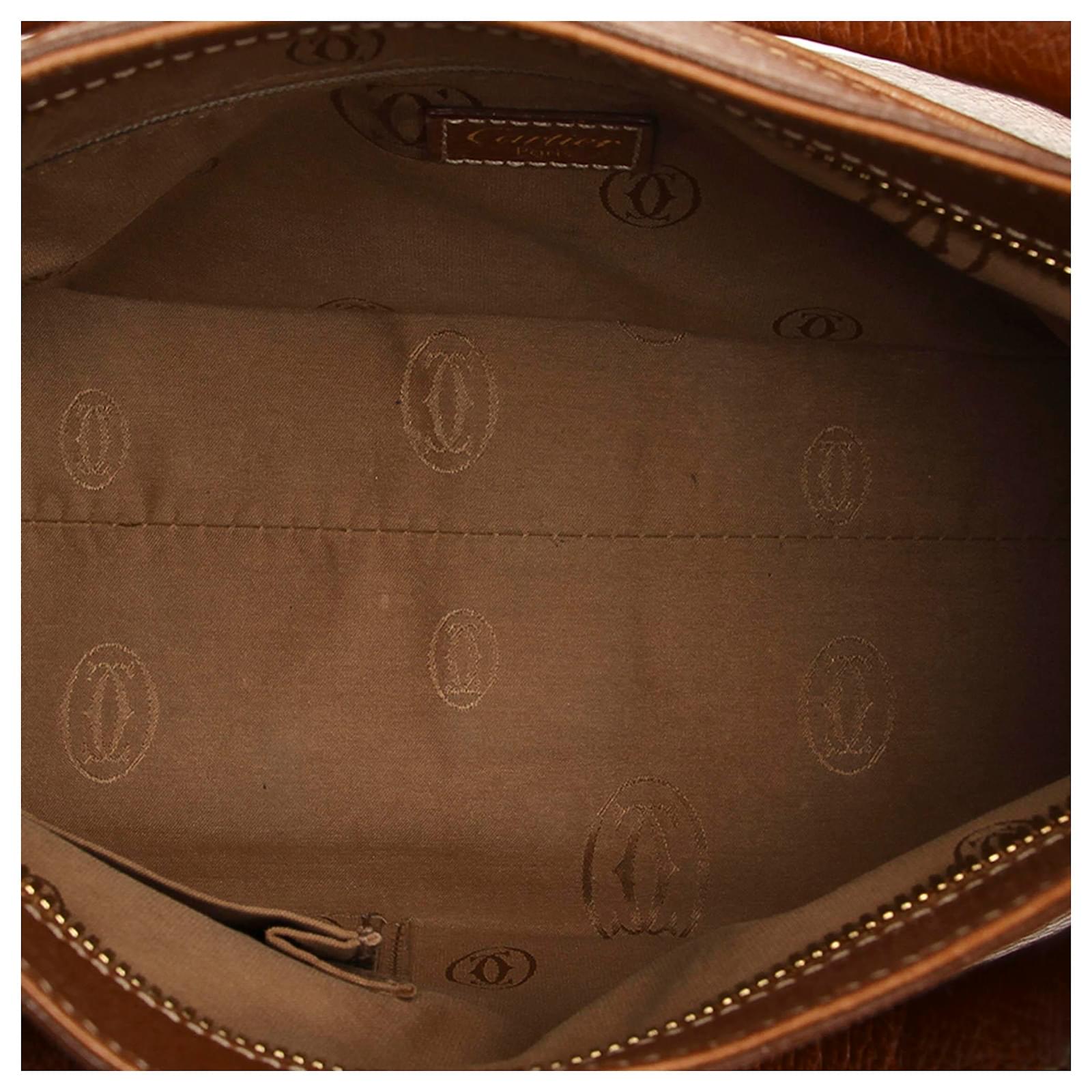 Cartier Sac à main Marcello de Cartier en cuir marron Veau façon ...