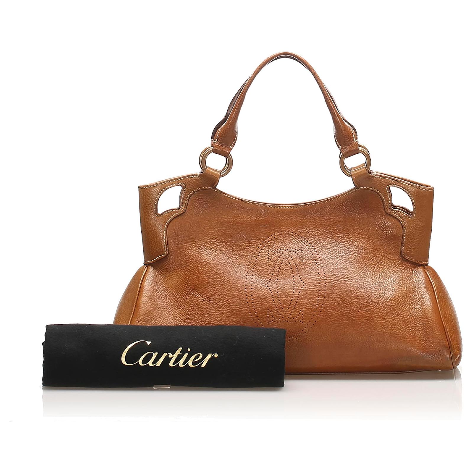 Cartier Sac à main Marcello de Cartier en cuir marron Veau façon ...