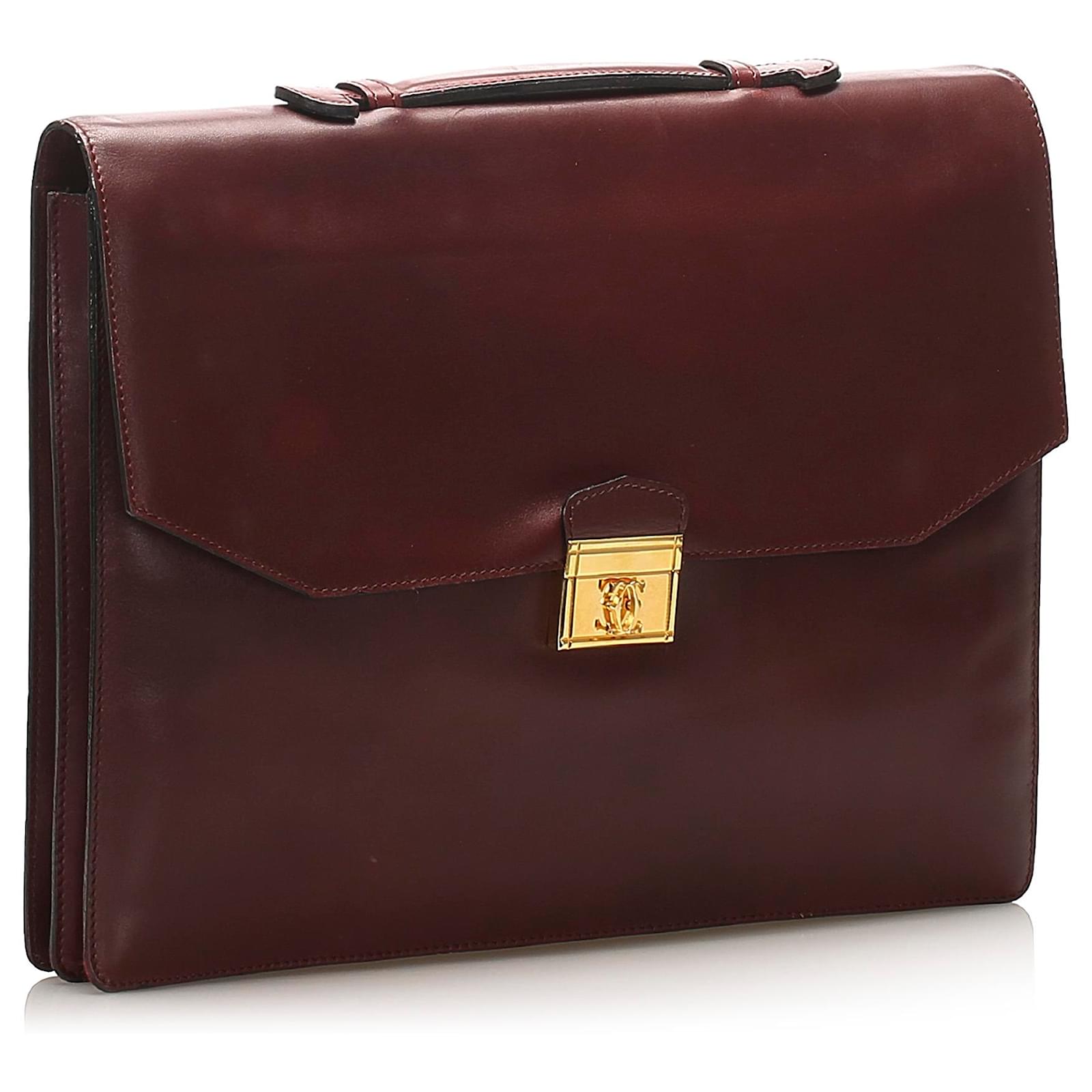 Cartier Red Must de Cartier Leather Briefcase Dark red Pony-style ...