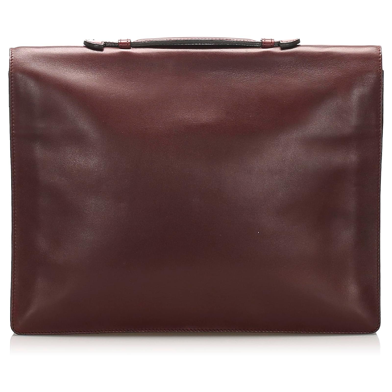 Cartier Red Must de Cartier Leather Briefcase Dark red Pony-style ...