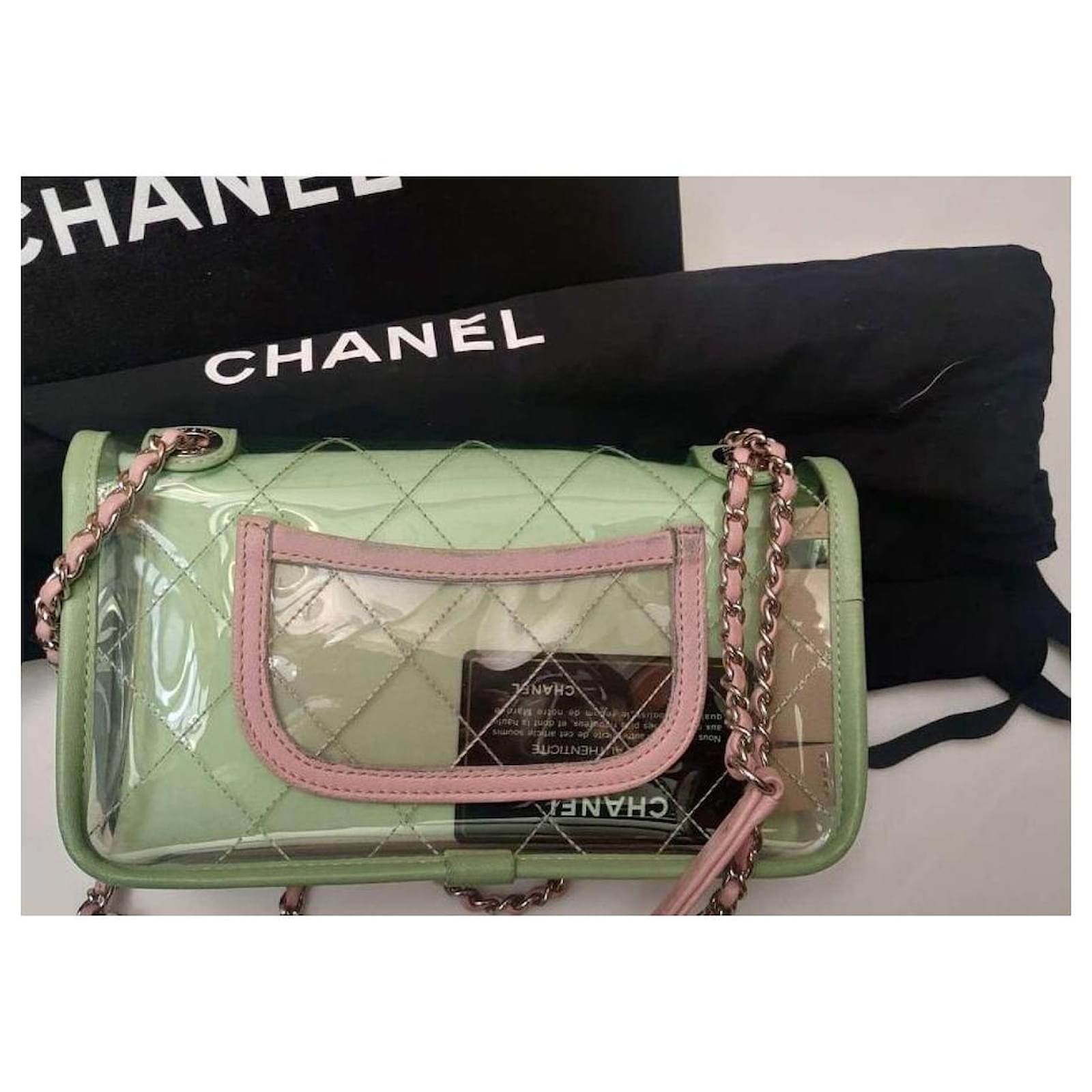 Chanel Coco Splash Transparent Flap Bag PVC / Lambskin Bag Silvery Pink ...