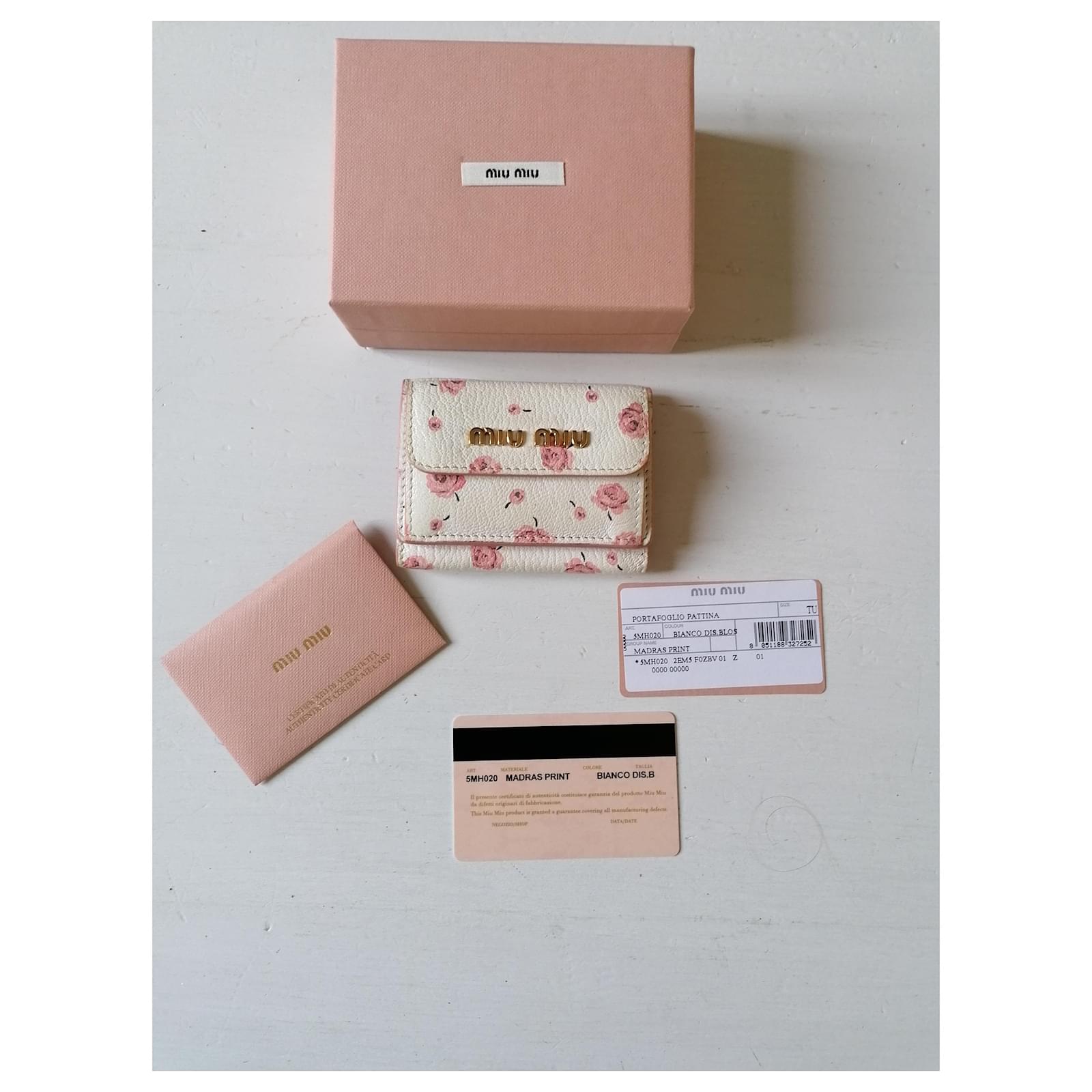Miu Miu Micro Pink White Leather ref.259920 - Joli Closet