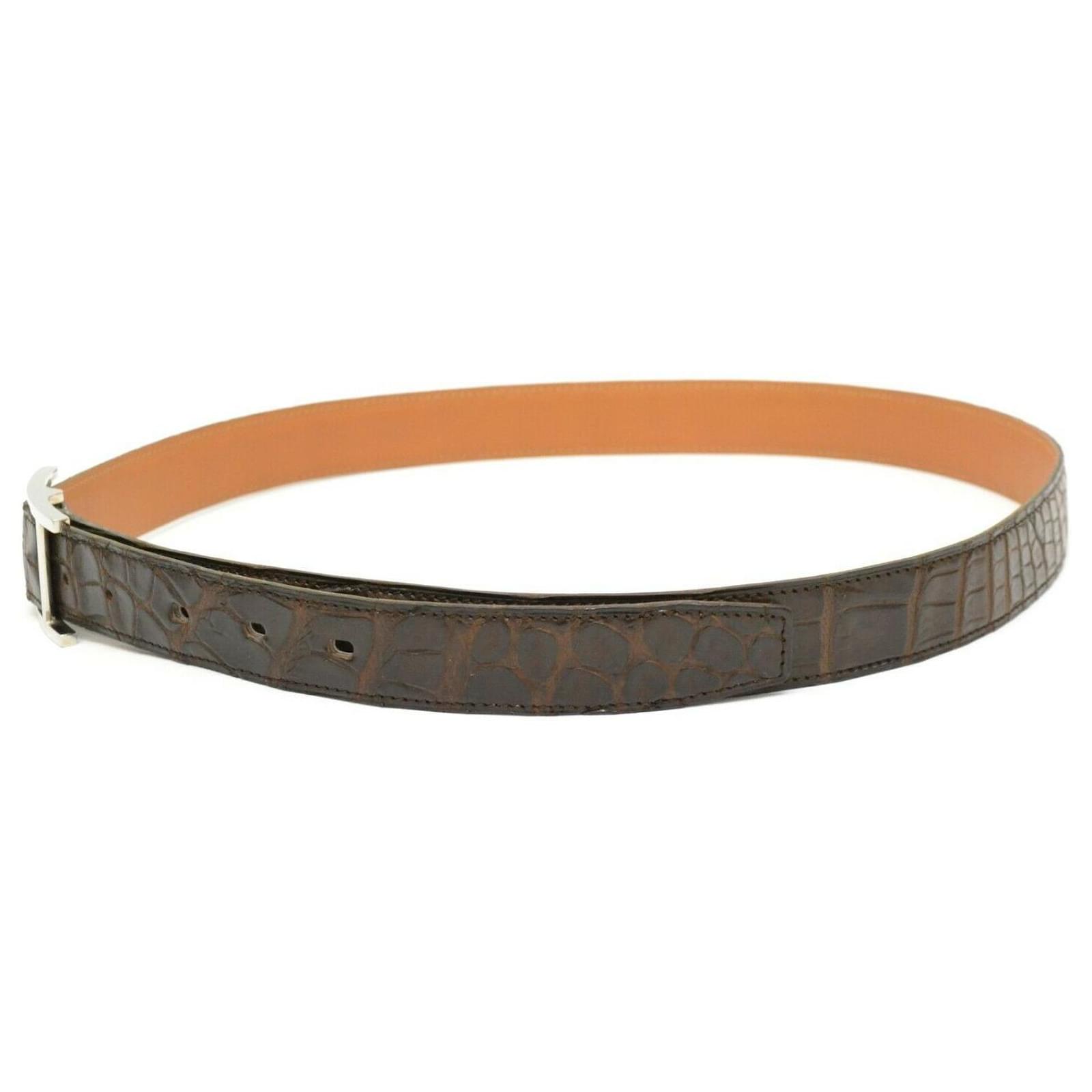 Hermès Cinturón de hermes Castaño Cuero ref.264400 - Joli Closet