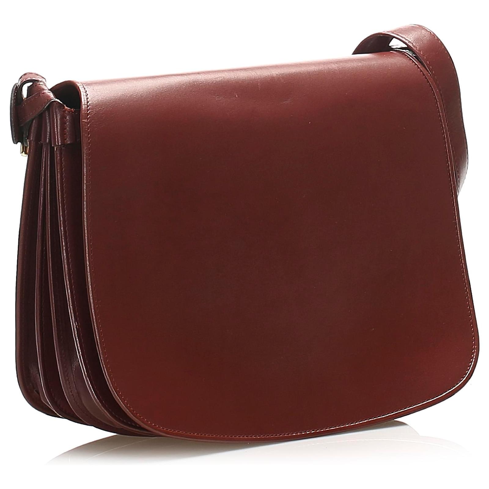 Cartier Red Must de Cartier Leather Shoulder Bag Dark red Pony-style ...