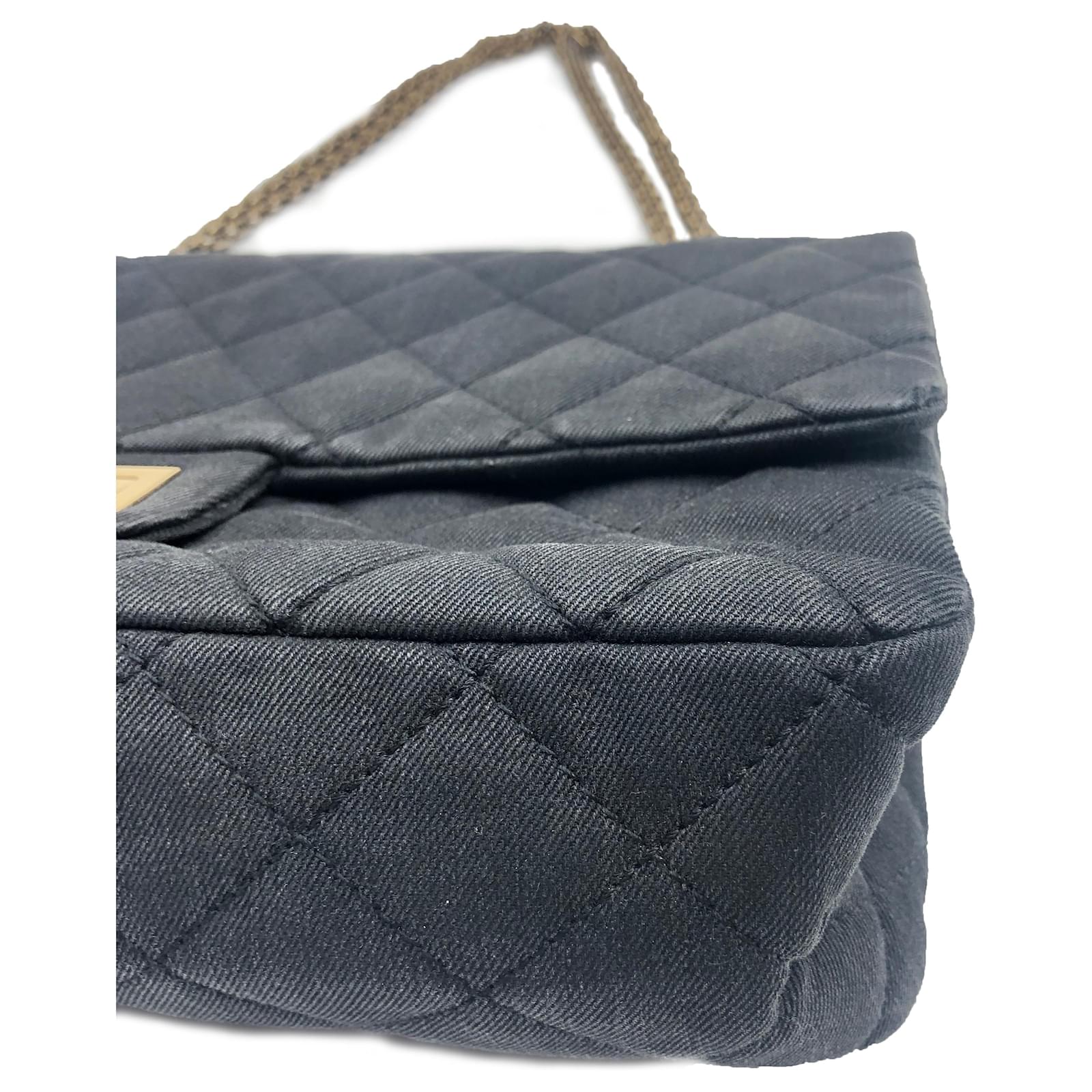 Chanel 2.55 Black Denim ref.268105 - Joli Closet