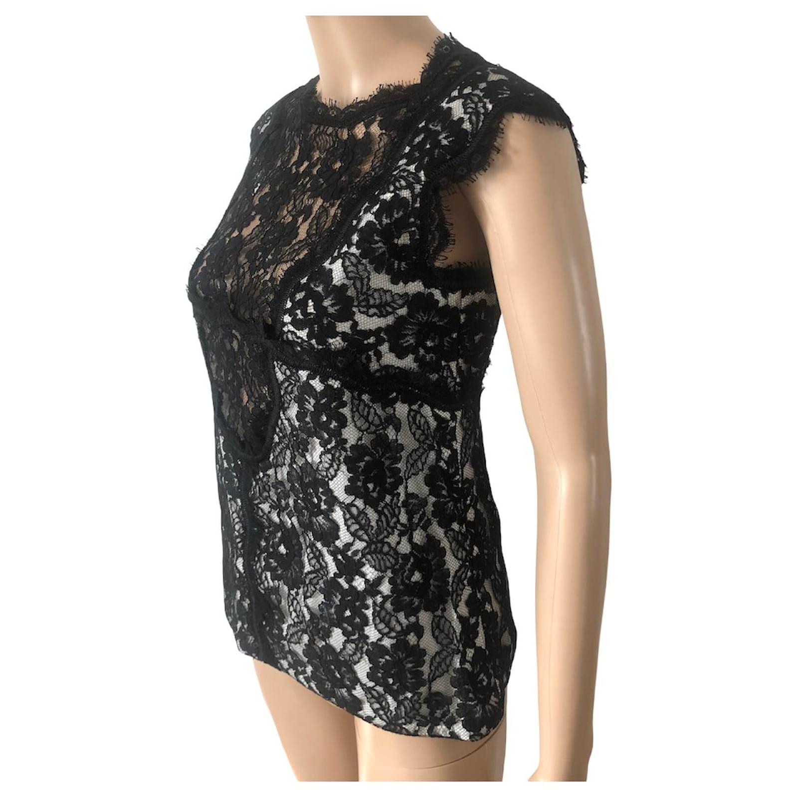 Chanel black lace top ref.268415 - Joli Closet