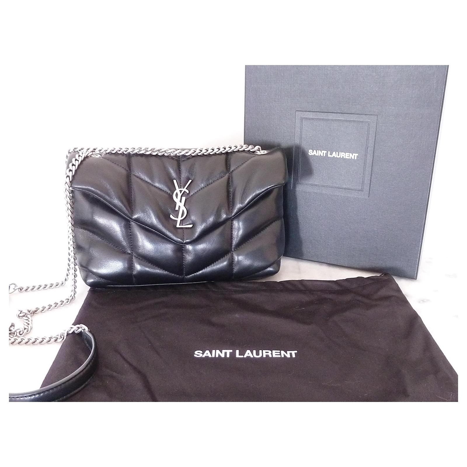 SAINT LAURENT Mini Bag Puffy Sintra bag Black Leather ref.276221 - Joli ...