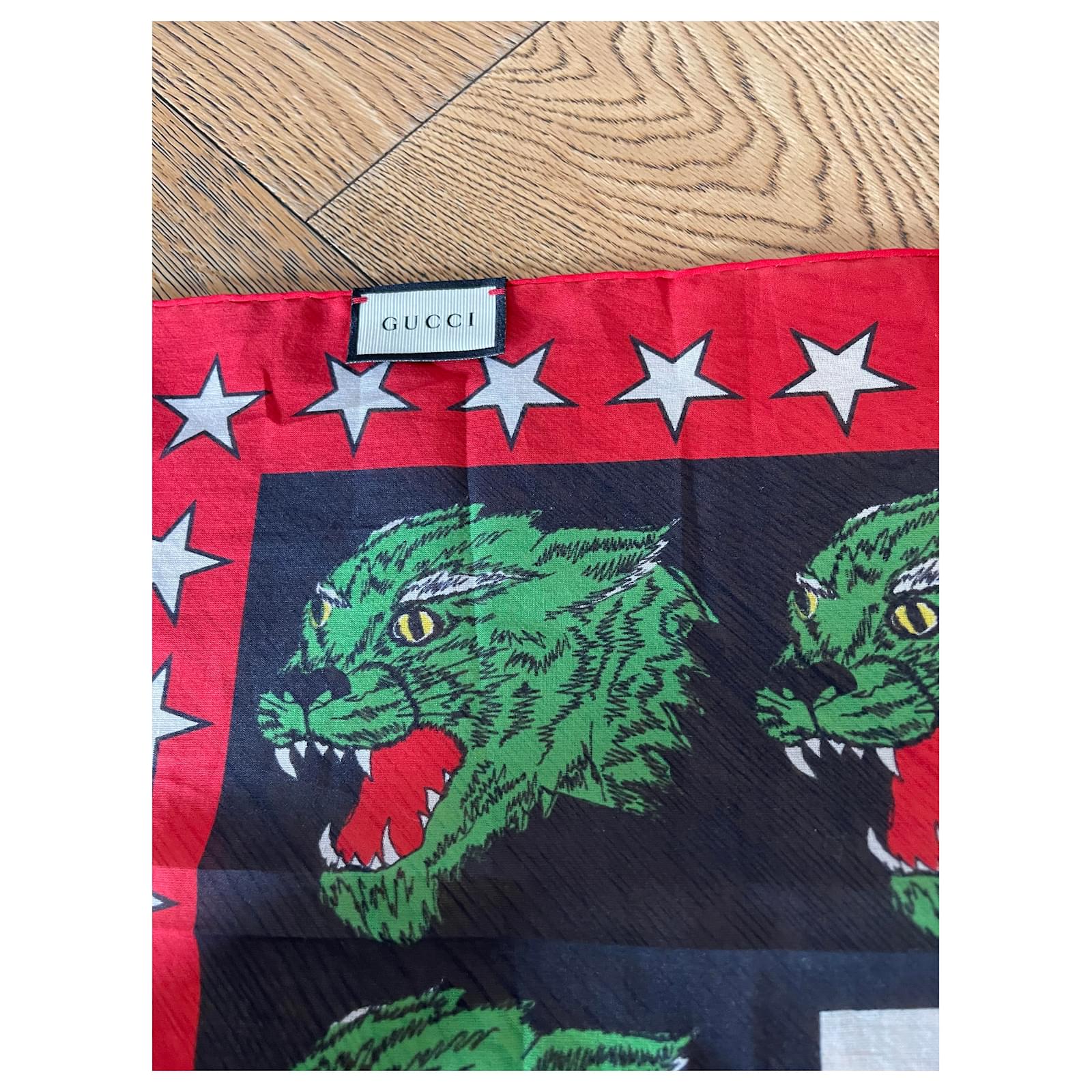 Gucci Bandana Black Red Green Polyester ref.288614 - Joli Closet
