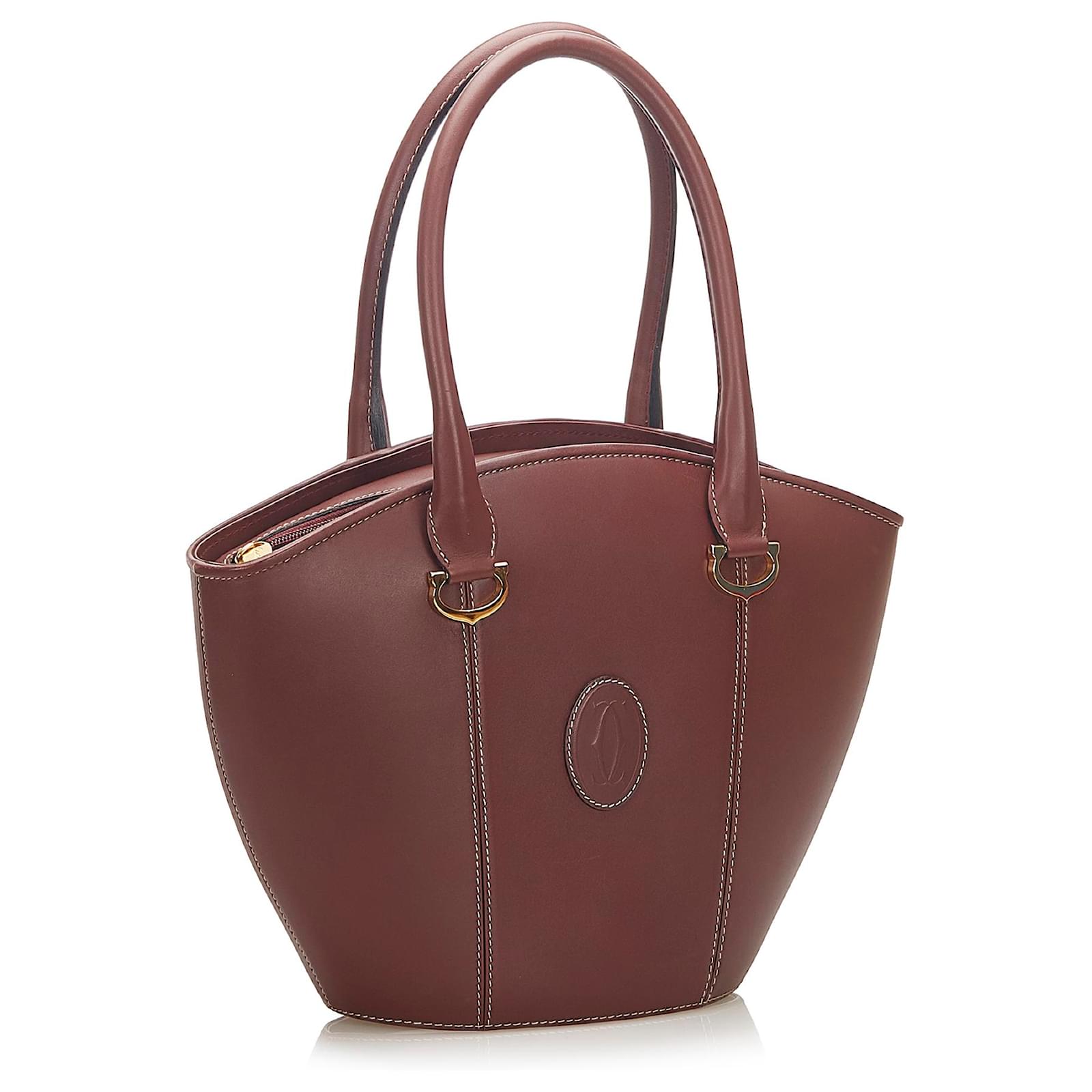 Cartier Red Must de Cartier Leather Handbag Dark red Pony-style ...