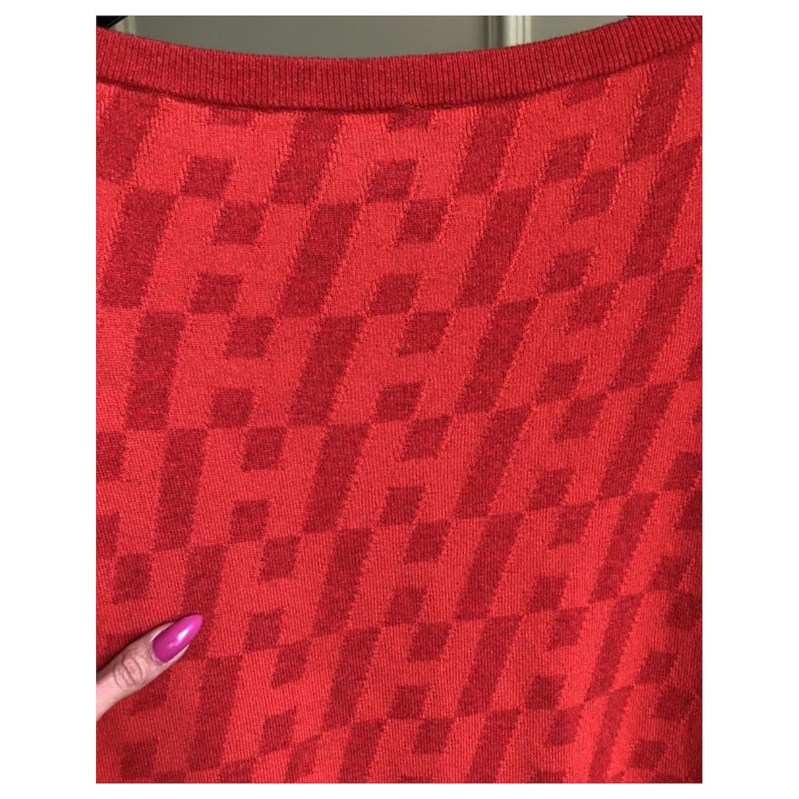 Hermès HH Logo Sweater Red Cashmere ref.295074 - Joli Closet