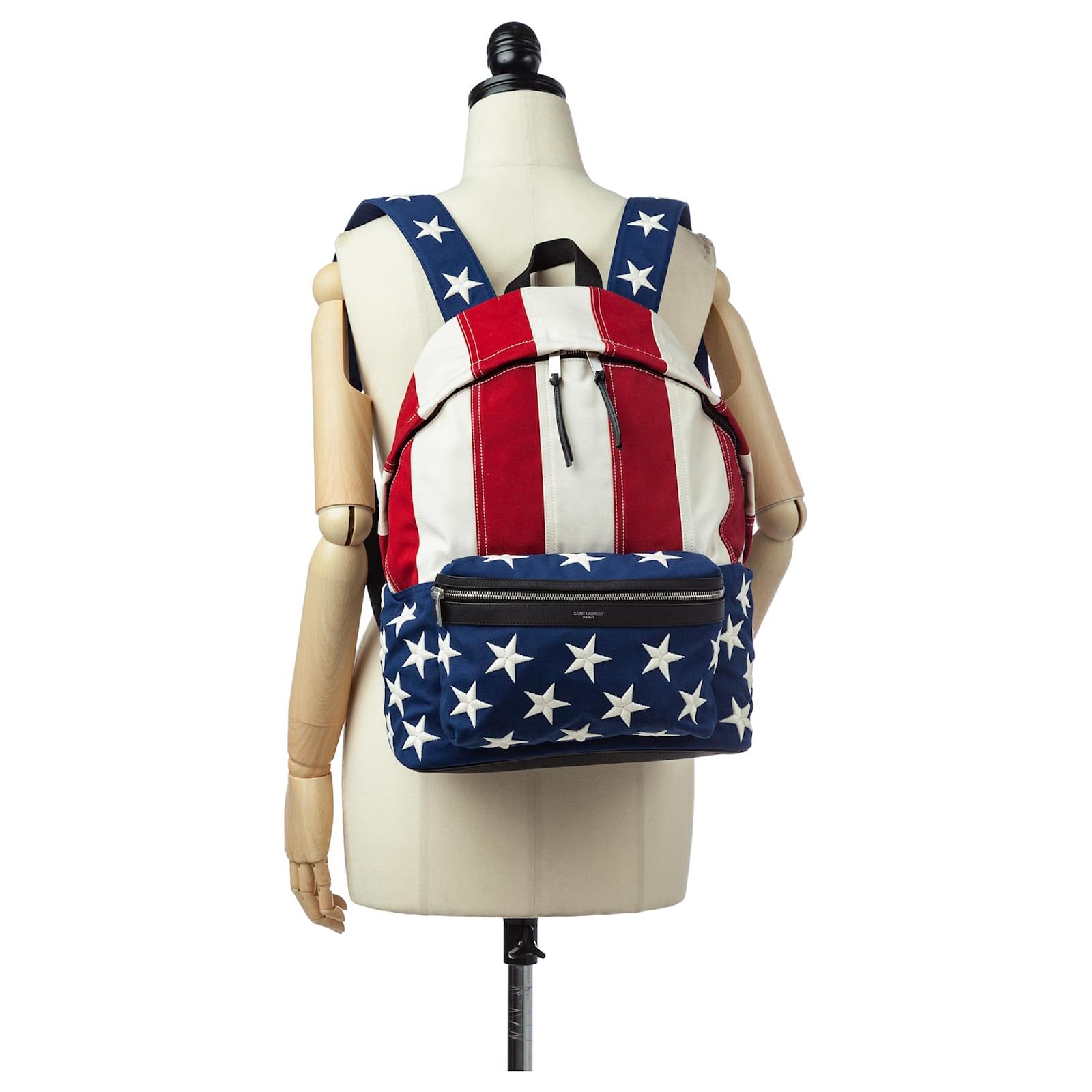 Yves Saint Laurent Zaino in tela YSL Multi American Flag City ...