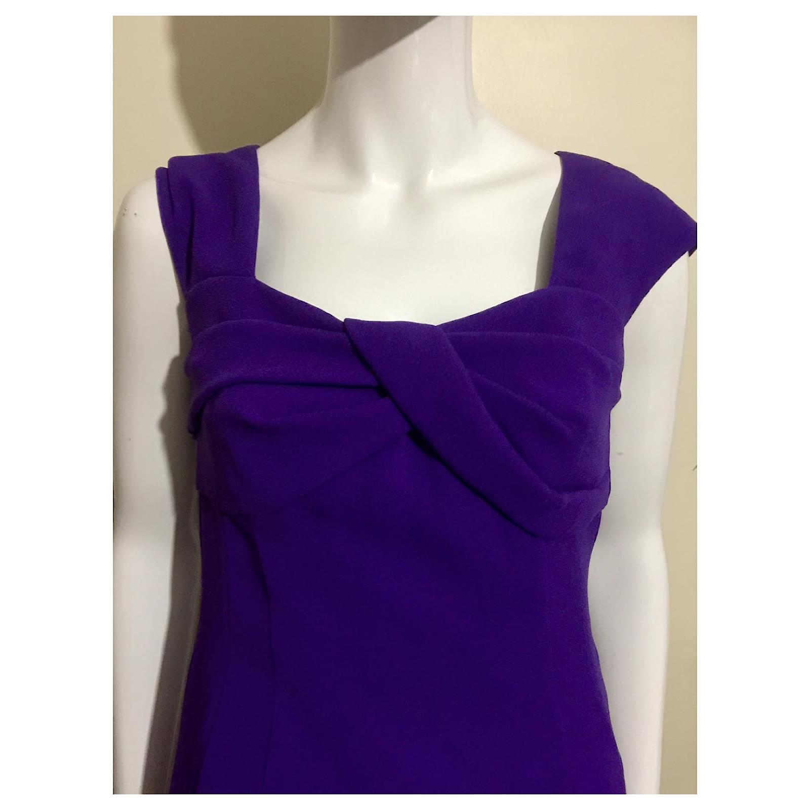 Robe Escada violette avec buste structuré Polyester Triacétate ref ...