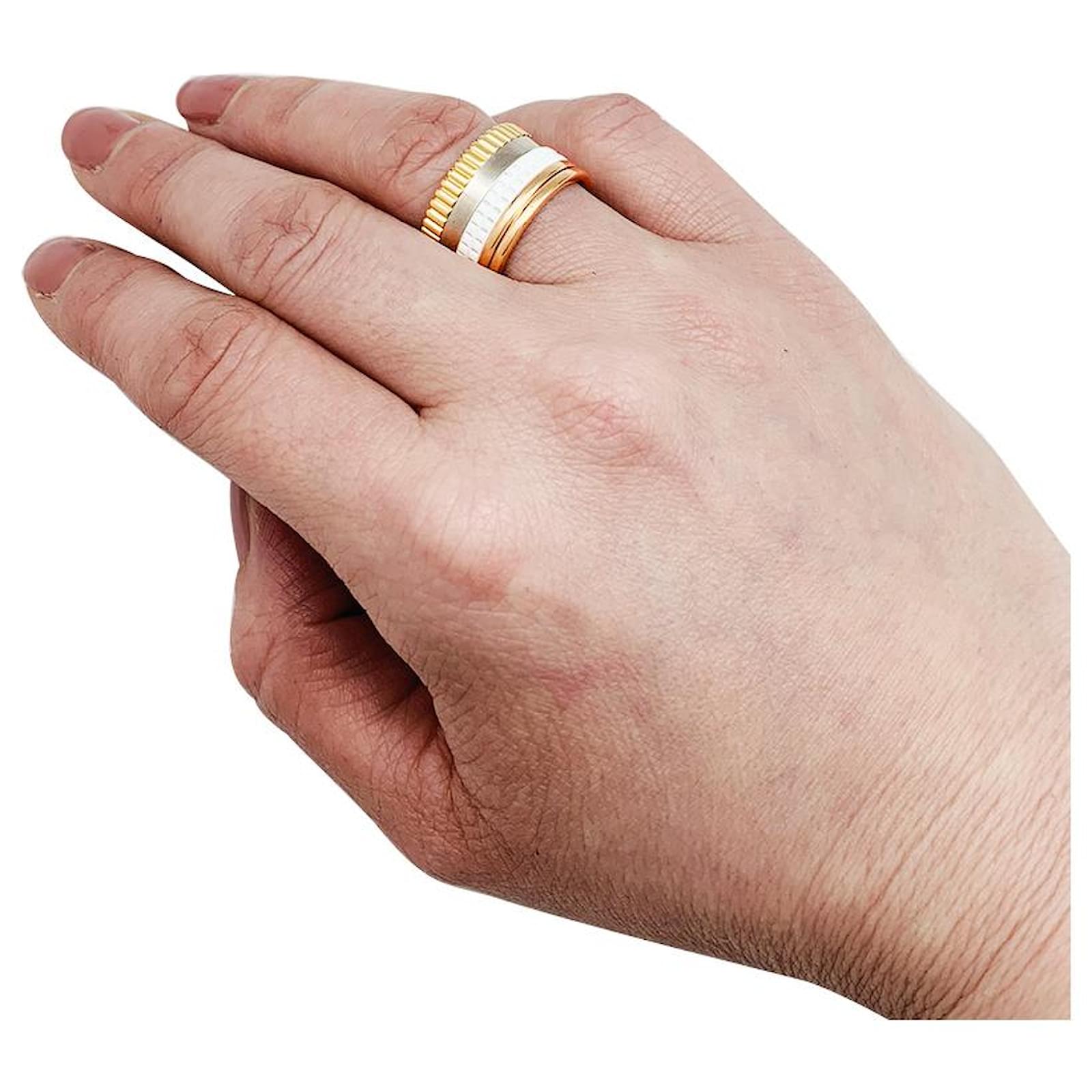 Boucheron ring, "Quatre White Edition Large", three golds, white ...
