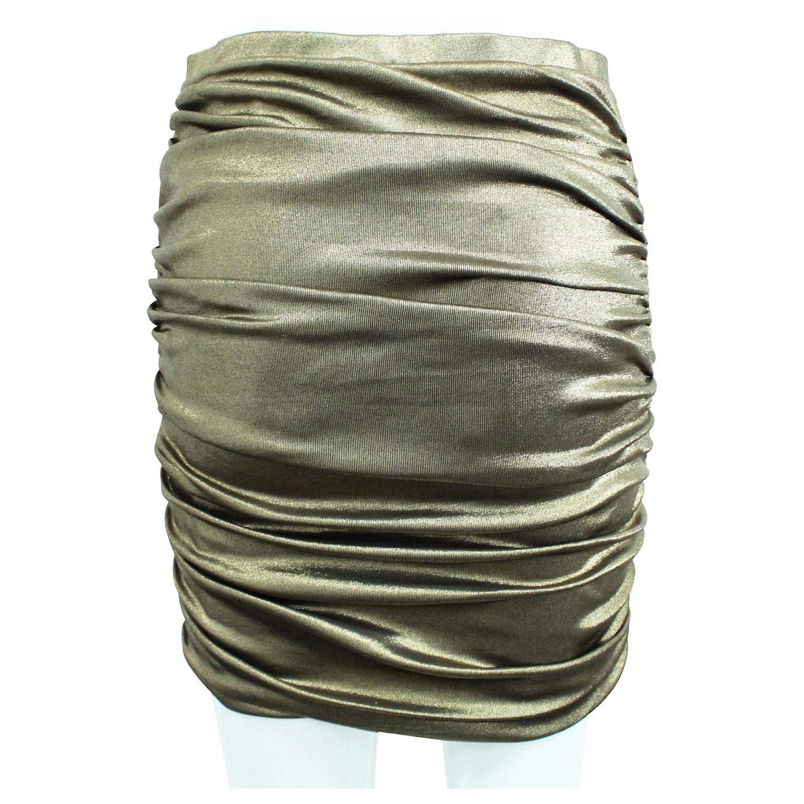 Halston Heritage Gold Strapless Top Golden Metallic Polyester ref ...