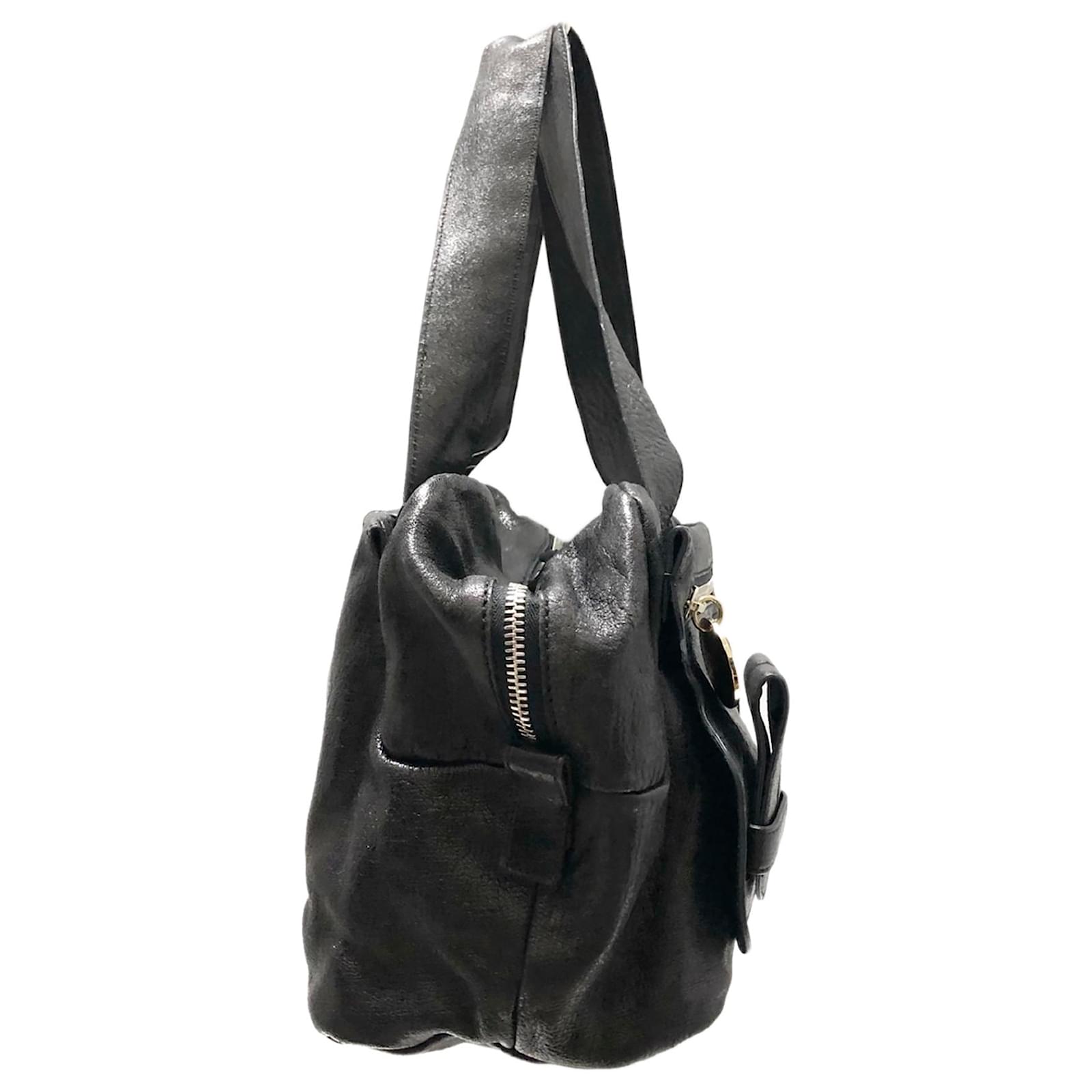 Chloé Chloe Black Saskia Leather Shoulder Bag Pony-style calfskin ref ...