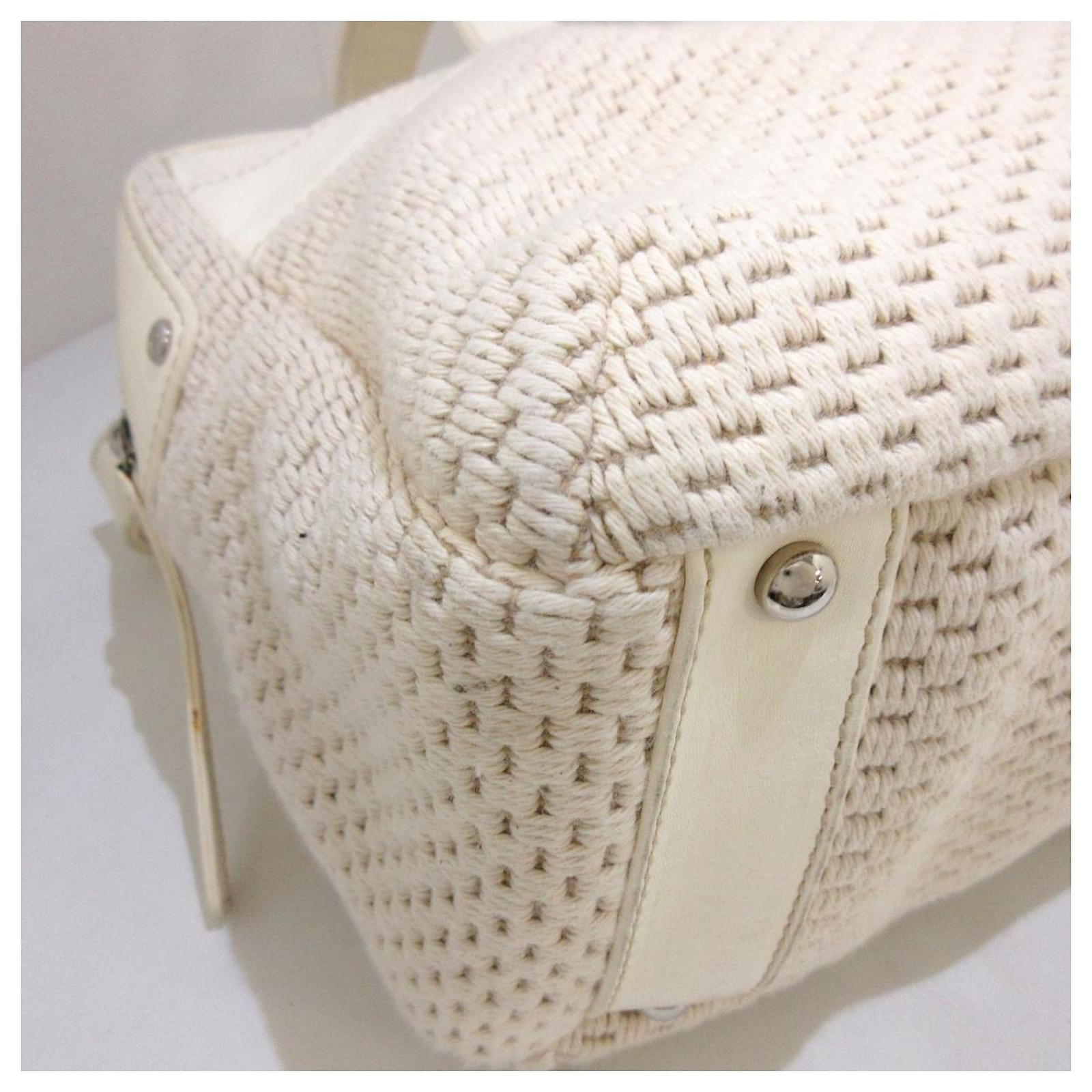 Pochette Chanel porté épaule Coton Blanc ref.313553 - Joli Closet