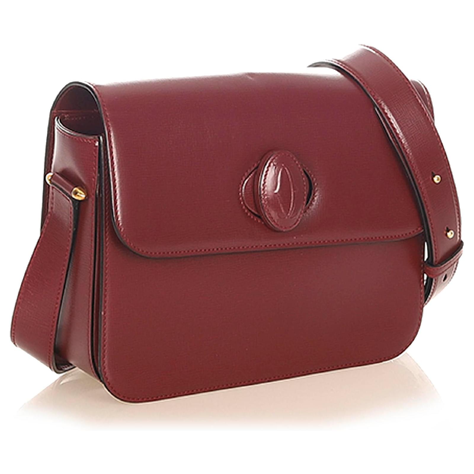 Cartier Red Must De Cartier Leather Crossbody Bag Dark red Pony-style ...
