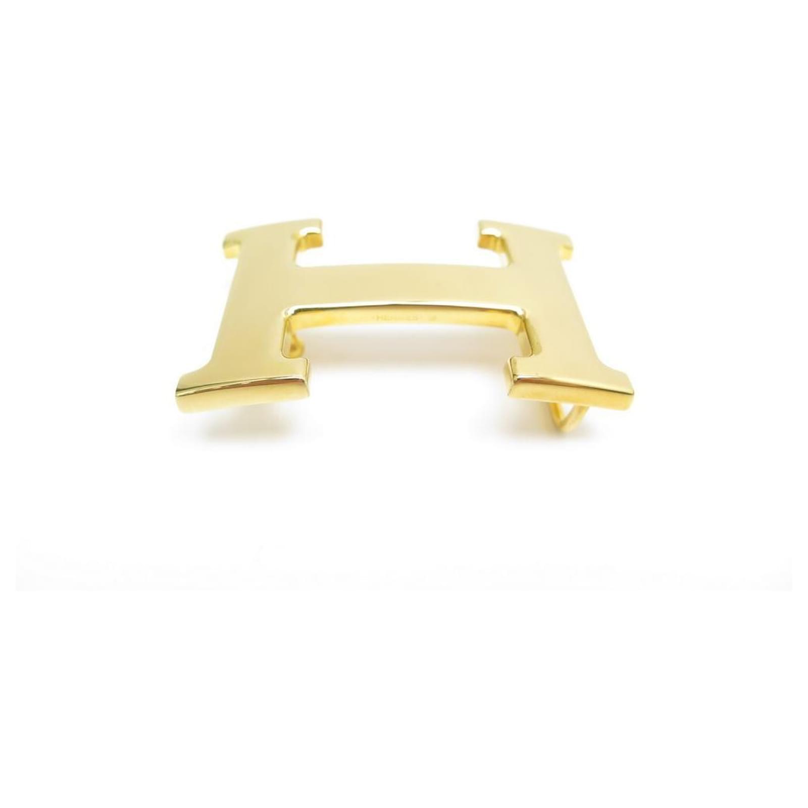 Hermès NEUF BOUCLE DE CEINTURE HERMES H EN METAL DORE POLI 32MM GOLDEN ...