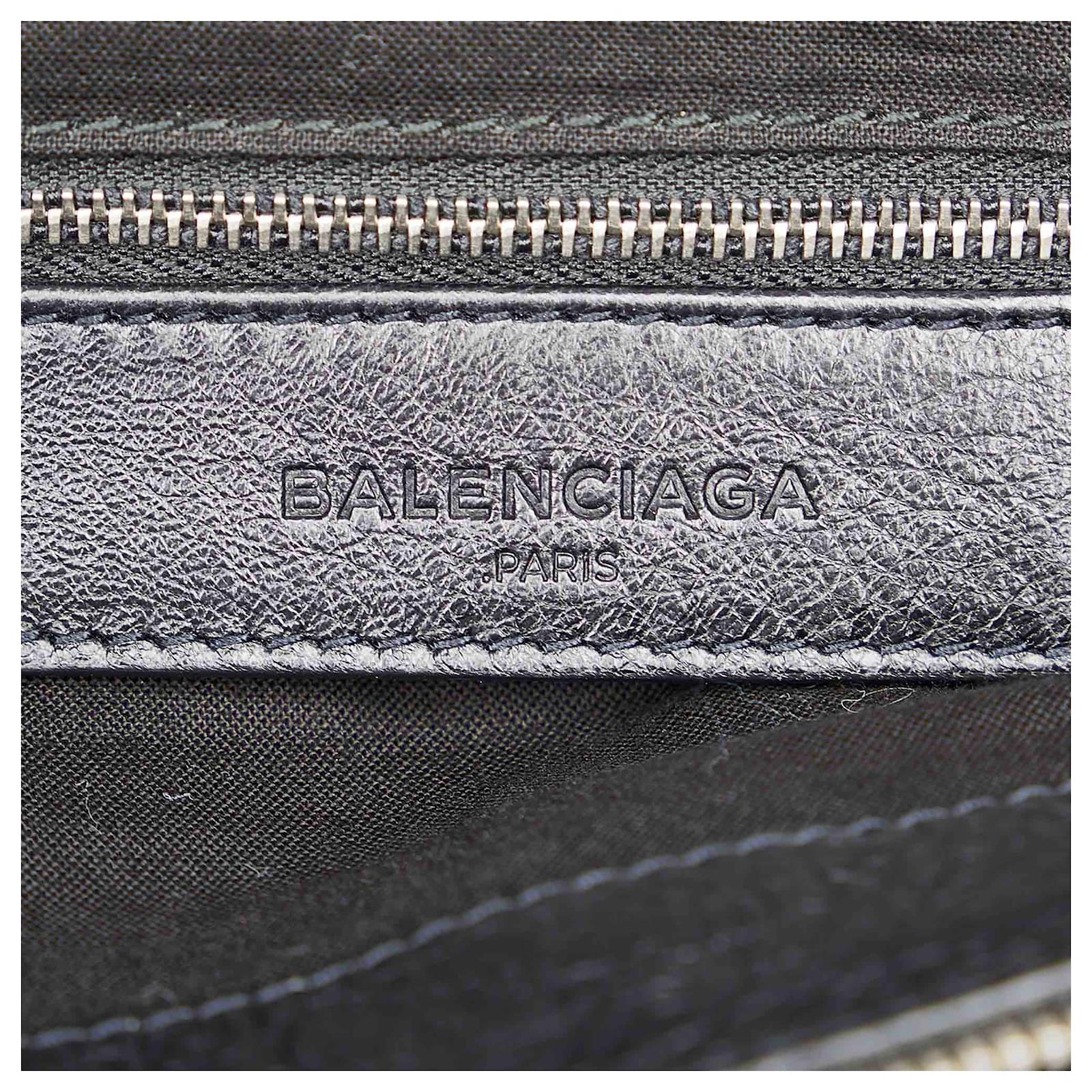 Balenciaga Black Motocross Classic Squash Leather Travel Bag Pony-style ...