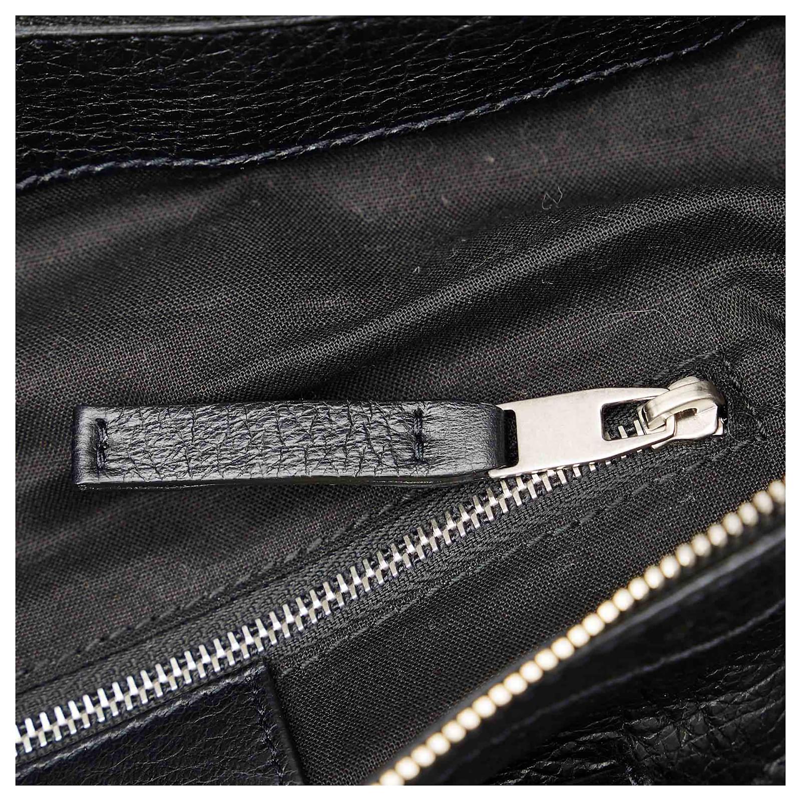 Balenciaga Black Motocross Classic Squash Leather Travel Bag Pony-style ...