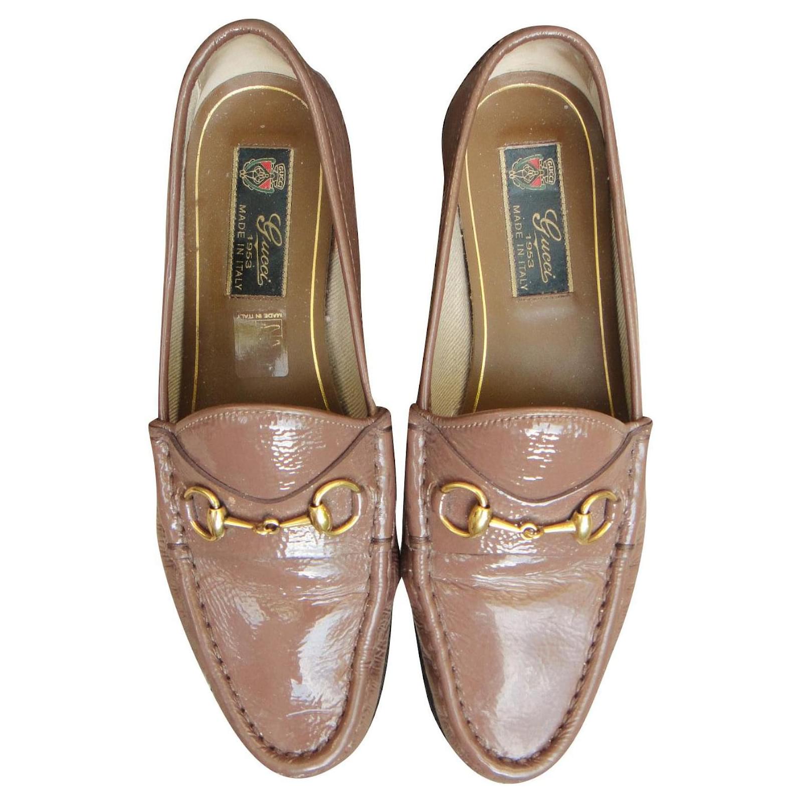 mocassins Gucci modèle 1953 pointure 38,5 Vernis Marron clair ref ...