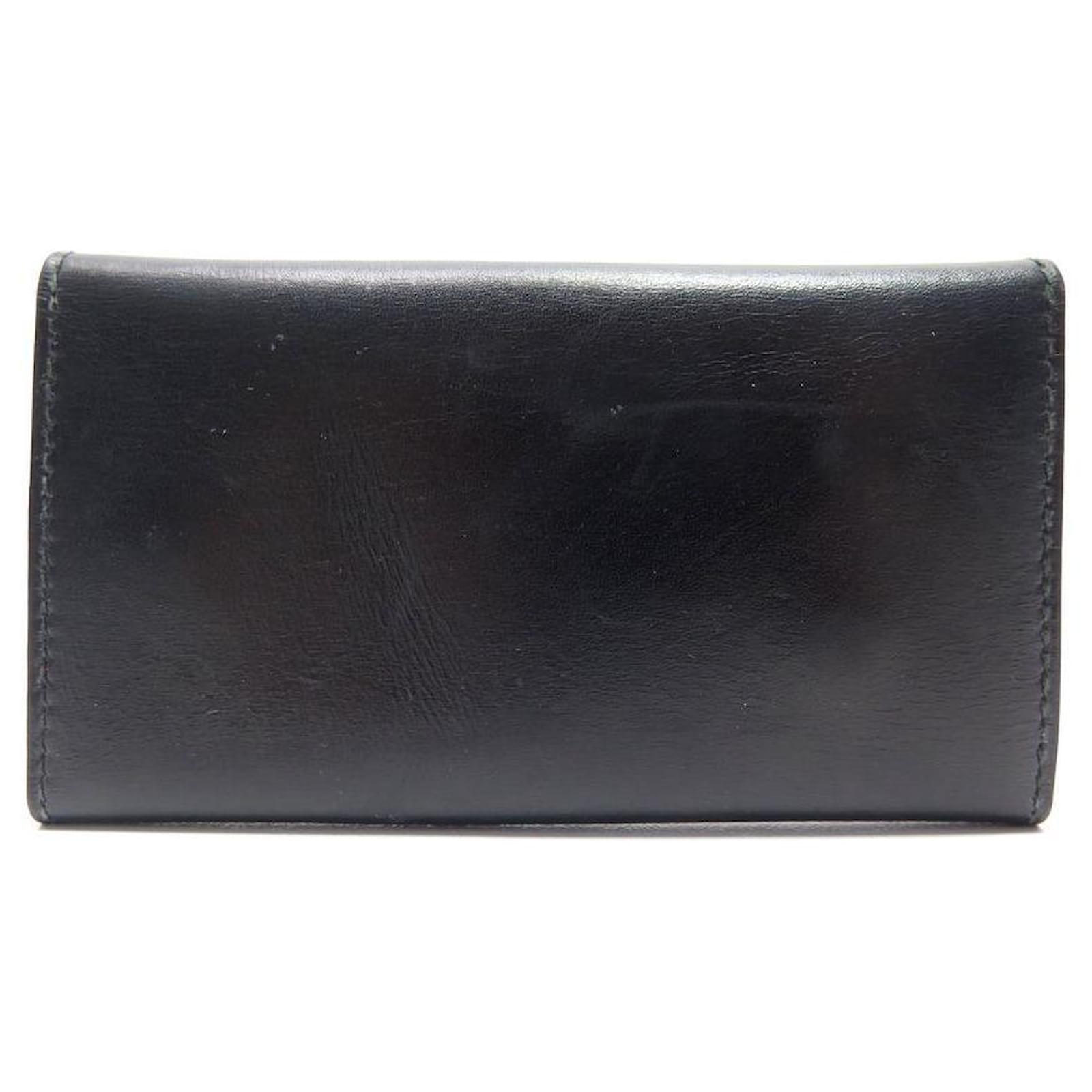Hermès HERMES KEY RING CASE 4 BLACK BOX BLACK LEATHER KEYS HOLDER ref ...