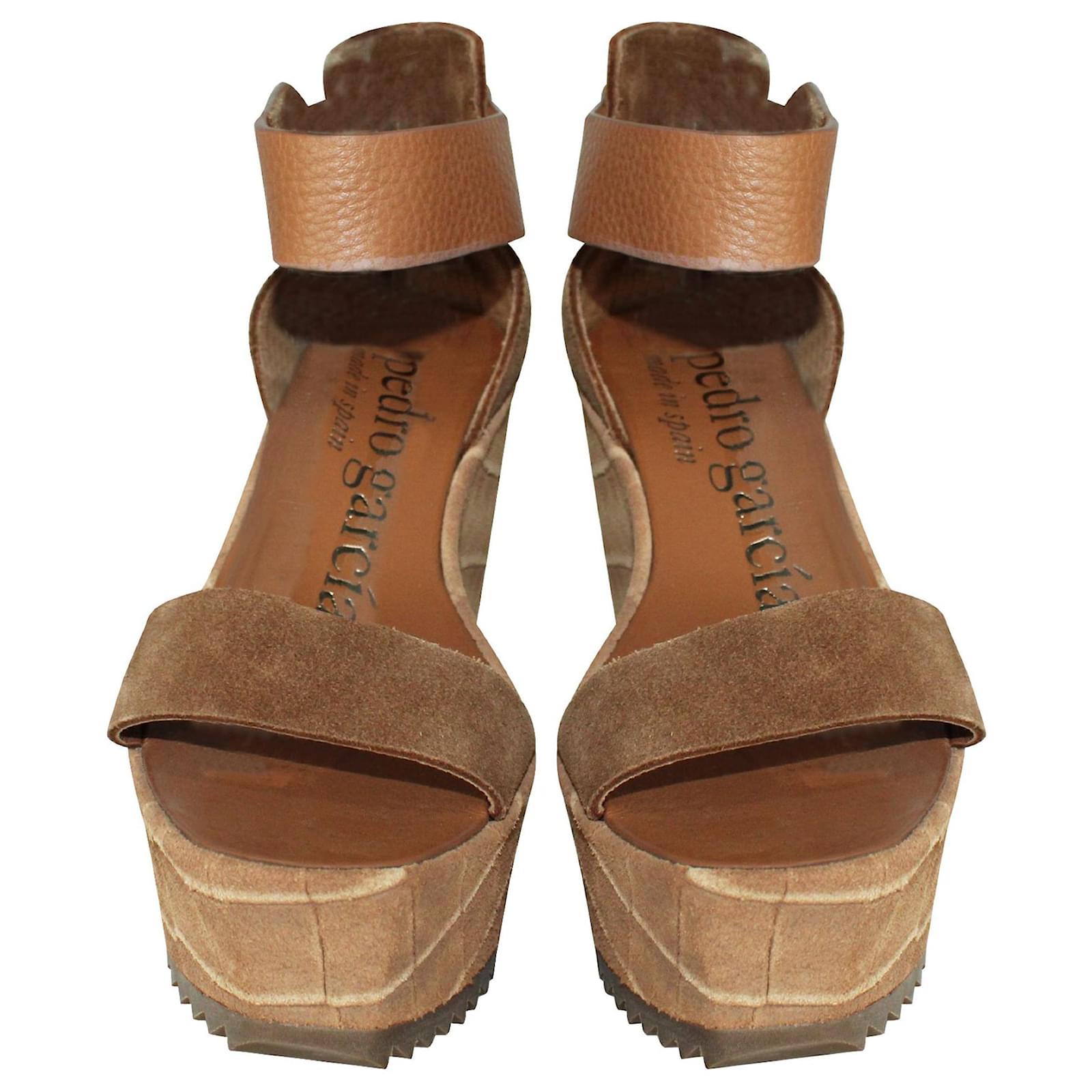 Pedro Garcia Brown Wedges Leather ref.333323 - Joli Closet