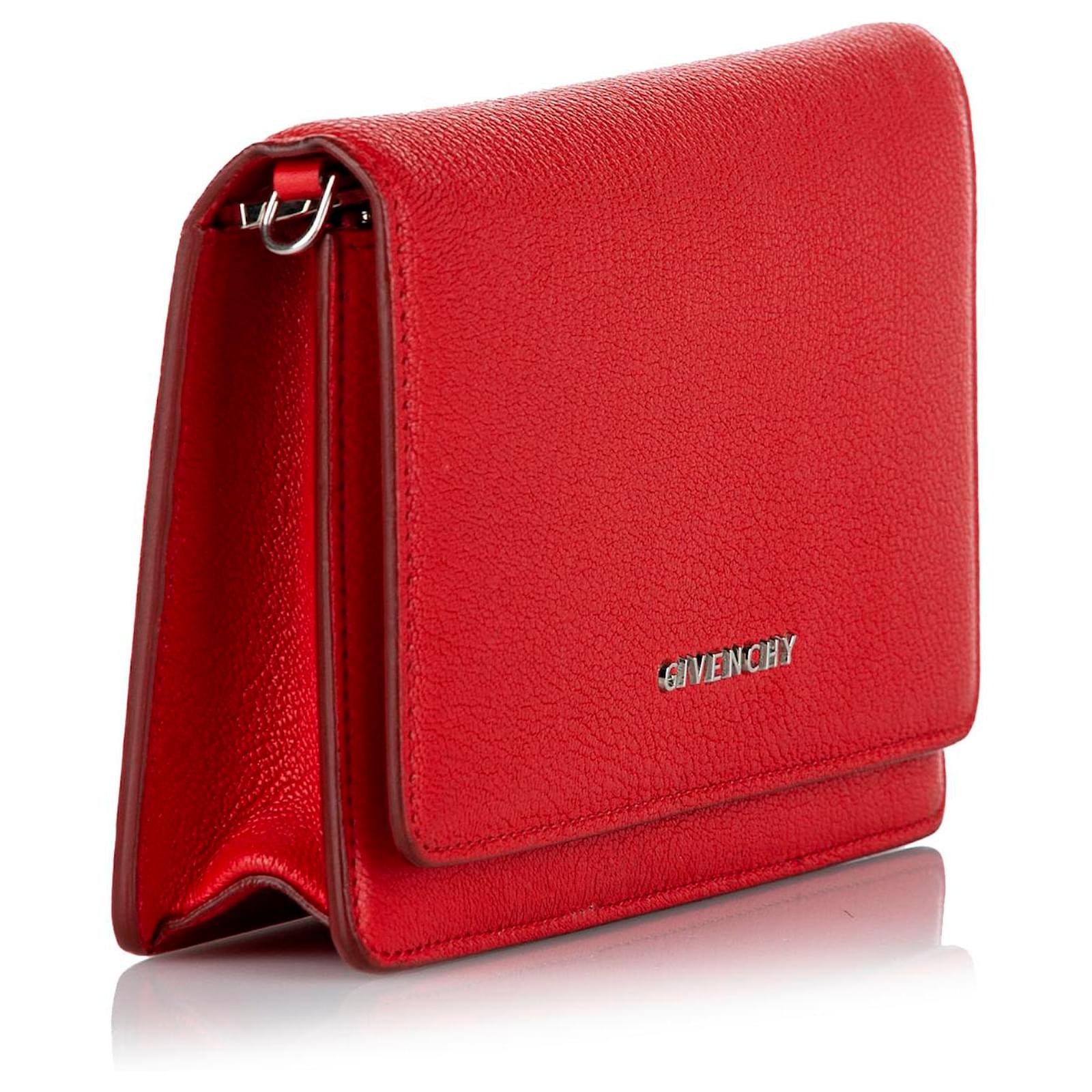Sac bandoulière chaîne Pandora en cuir de veau rouge Givenchy Veau ...