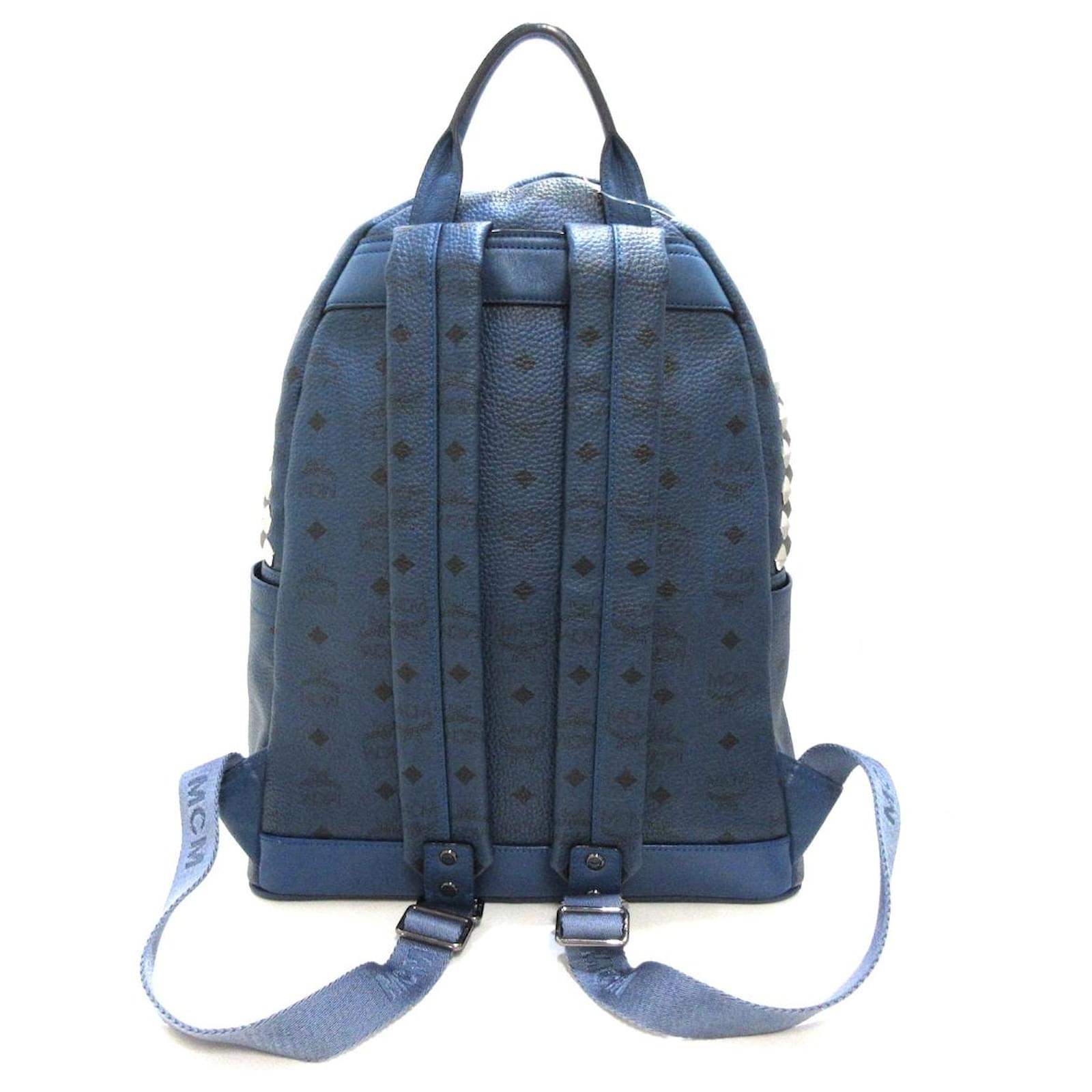 MCM Backpack Navy blue Leather ref.343783 - Joli Closet