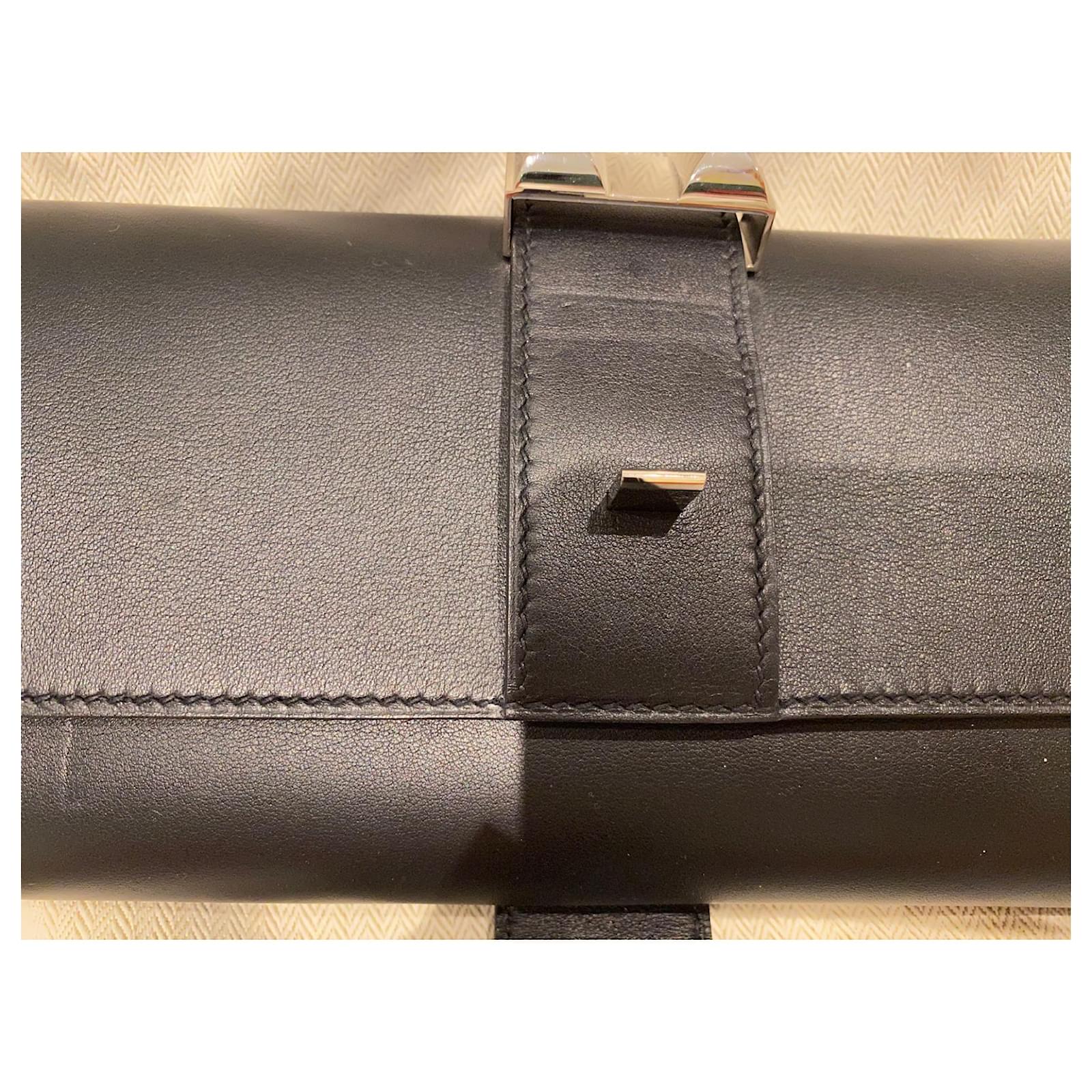 Médor Hermès portefeuilles Cuir Noir ref.345348 - Joli Closet
