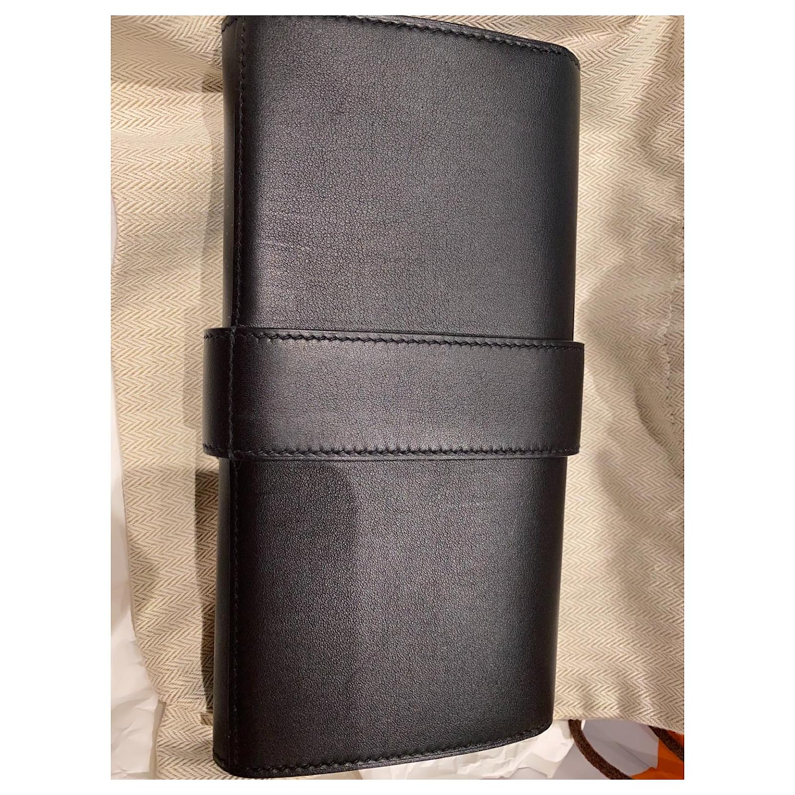 Médor Hermès portefeuilles Cuir Noir ref.345348 - Joli Closet