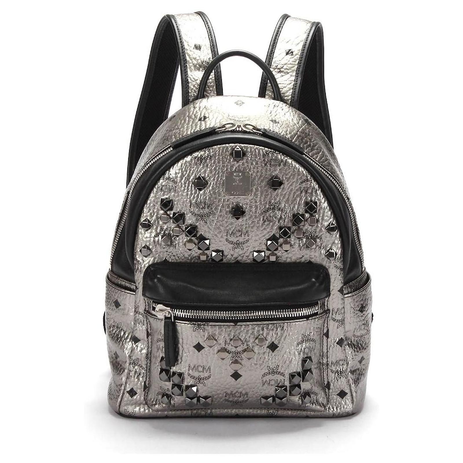 MCM Rucksack Backpack Silvery Metallic Cloth ref.351376 - Joli Closet