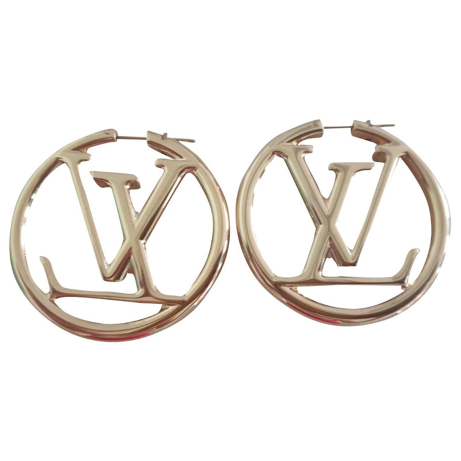 Louis Vuitton Louise Hoop Golden Gold-plated ref.353298 - Joli Closet