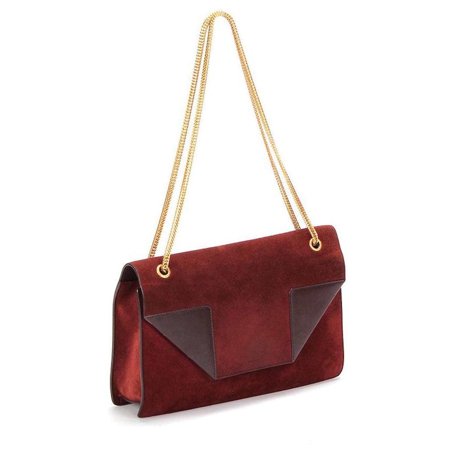 Yves Saint Laurent YSL Betty Chain Shoulder Bag in Red | Maroon Brown ...