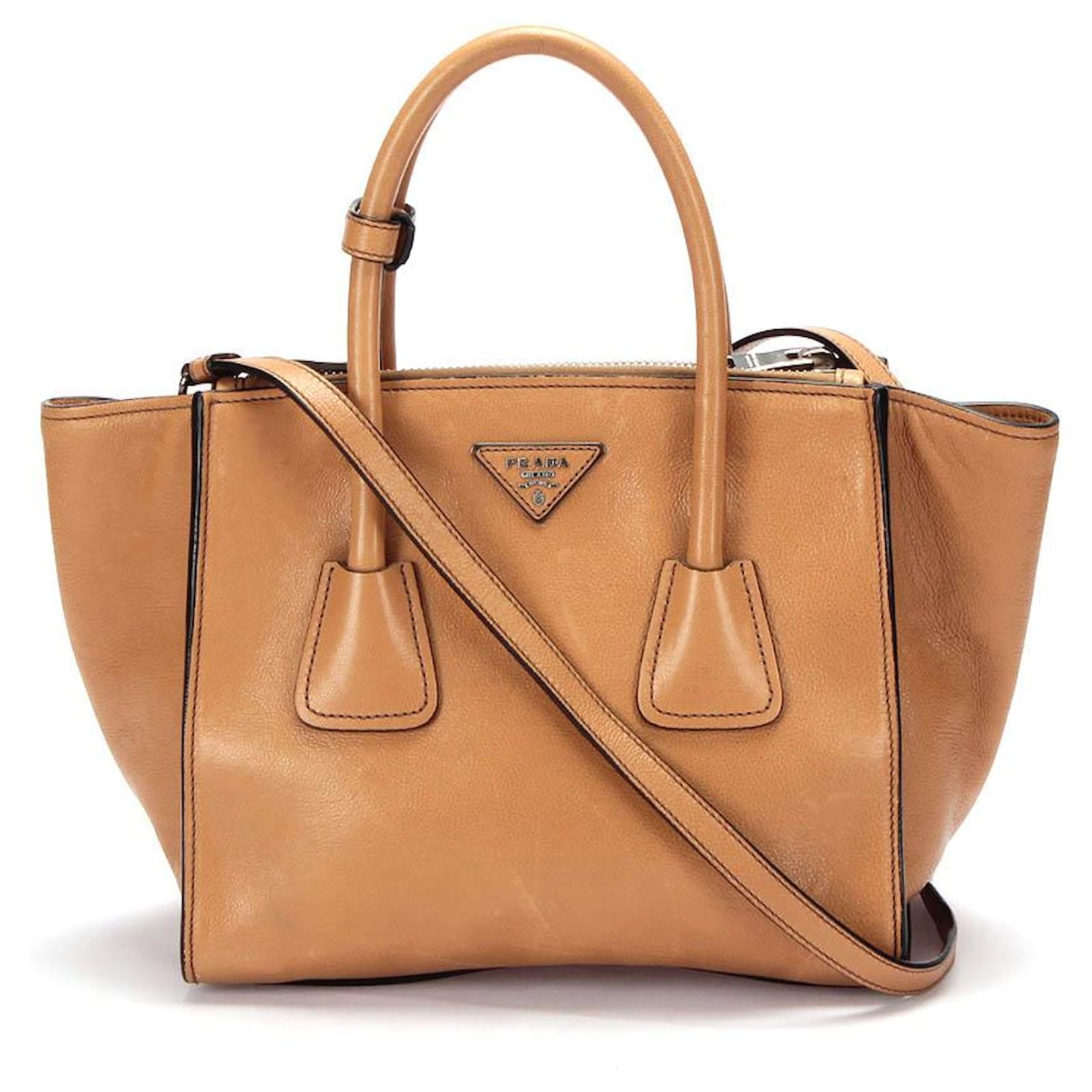 Prada Shopper-Tasche Braun Leder ref.357426 - Joli Closet
