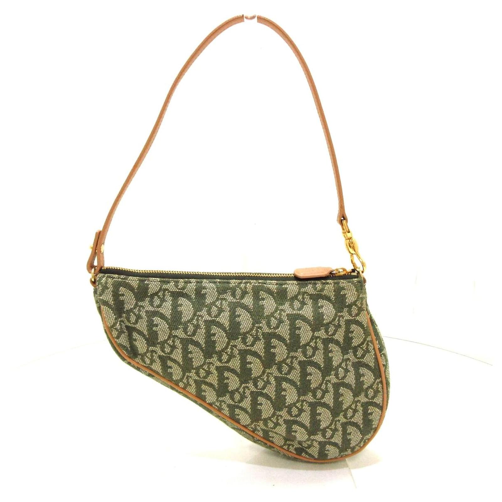 Saddle Selle Dior Tweed Kaki ref.365682 - Joli Closet
